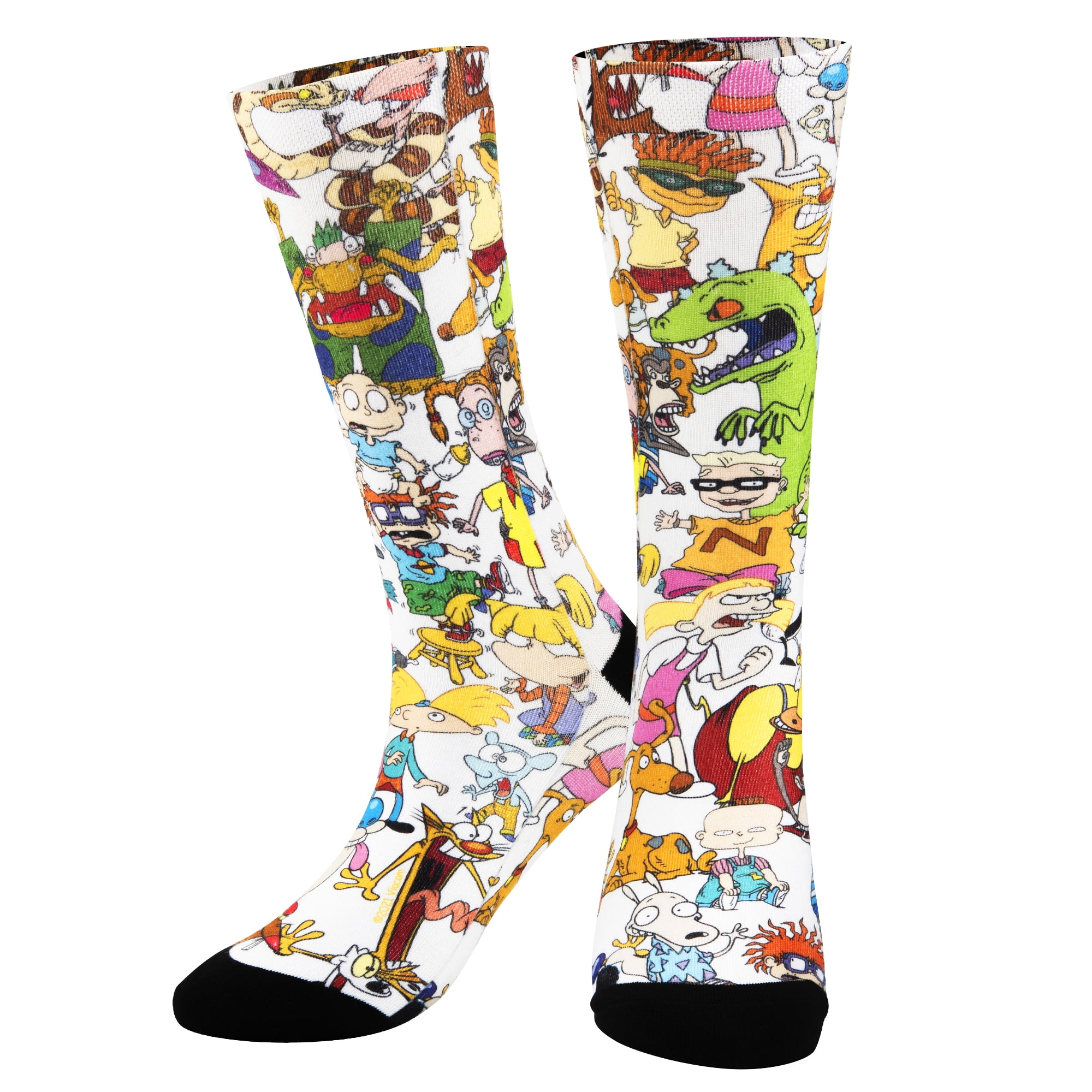 Cool Socks Nickelodeon Characters Crew Sock Licensed 90's Cartoon Sock ...