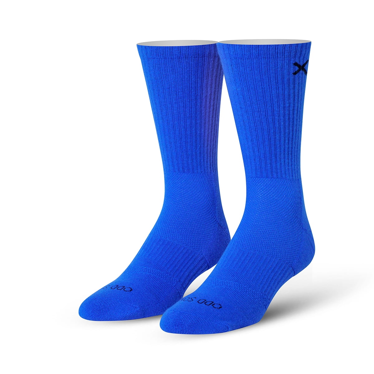 ODD SOX Basix Athletic Crew Socks Blue Cushioned Footbed, Breathable ...