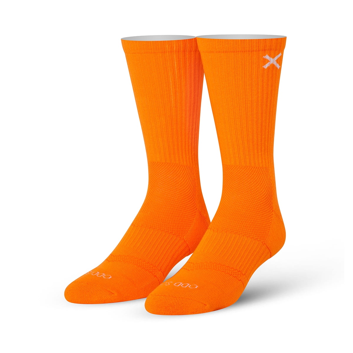 ODD SOX Basix Athletic Crew Socks Orange Cushioned Footbed, Breathable ...