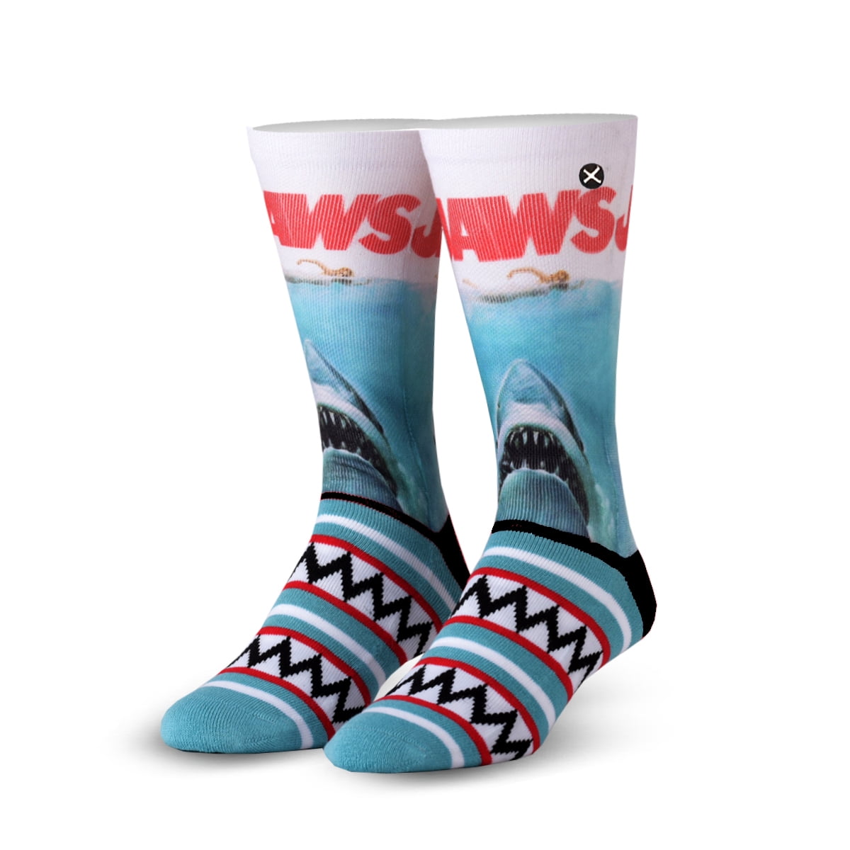 Cool Socks Jaws Crew Socks Officially Licensed Universal Sock Size Large for Men & Women- Fun ...