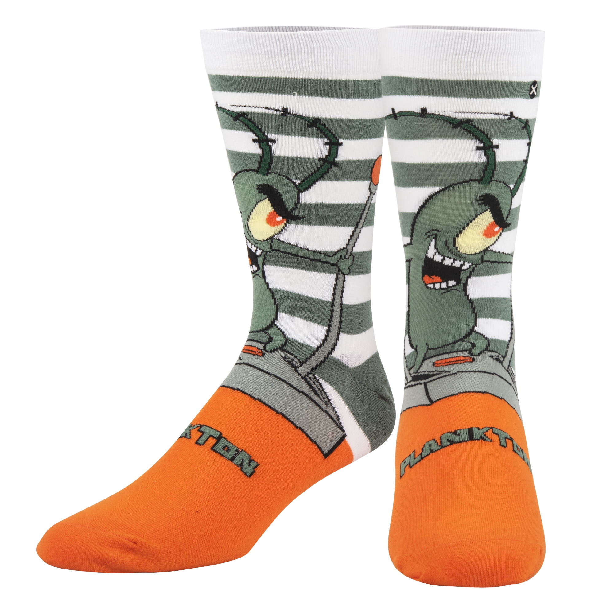 Odd Sox, Nickelodeon SpongeBob Cartoon Socks, Plankton, Fun Novelty Men ...