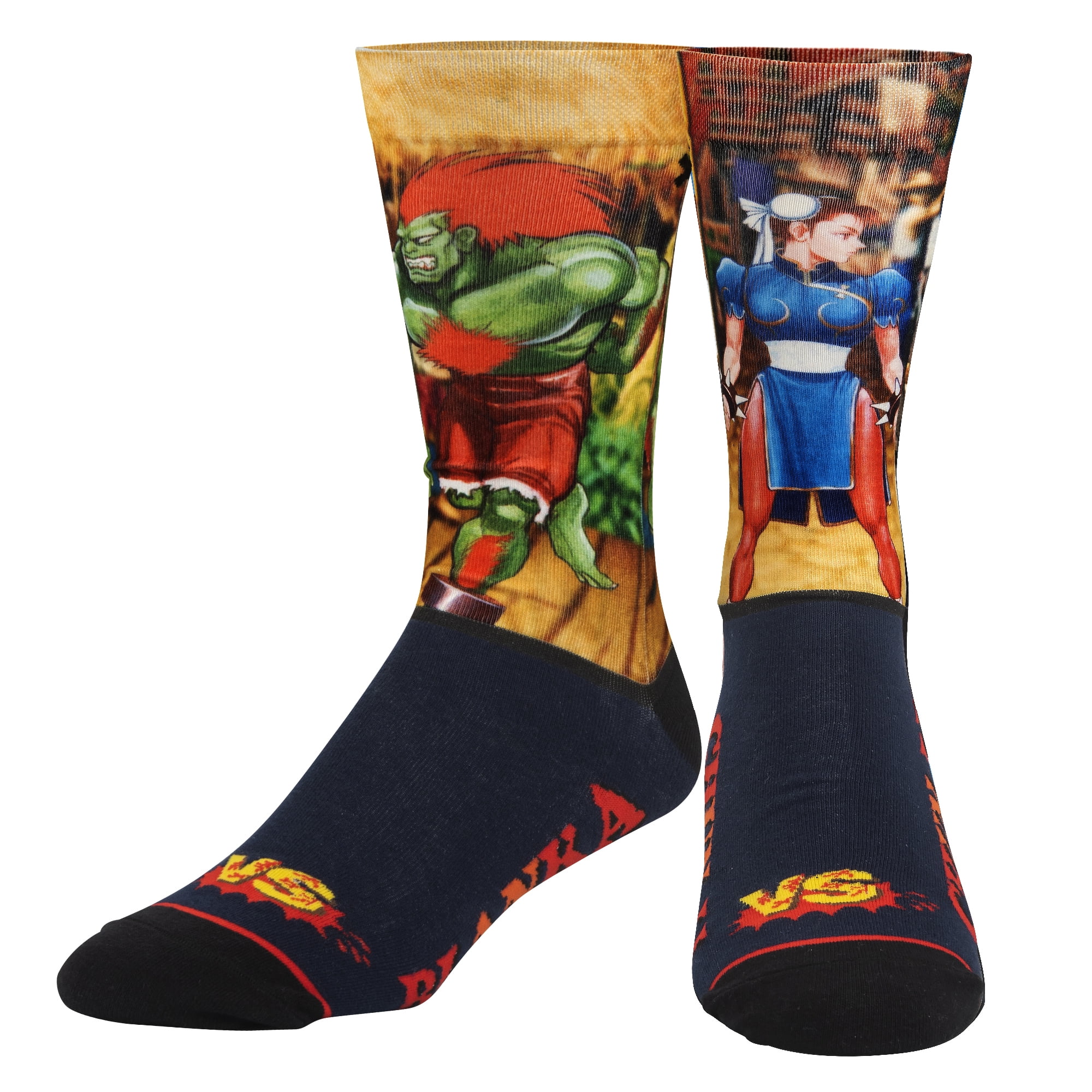 Odd Sox, Street Fighter X Socks, Chun Li Vs Blanka, Fun Novelty Men's ...