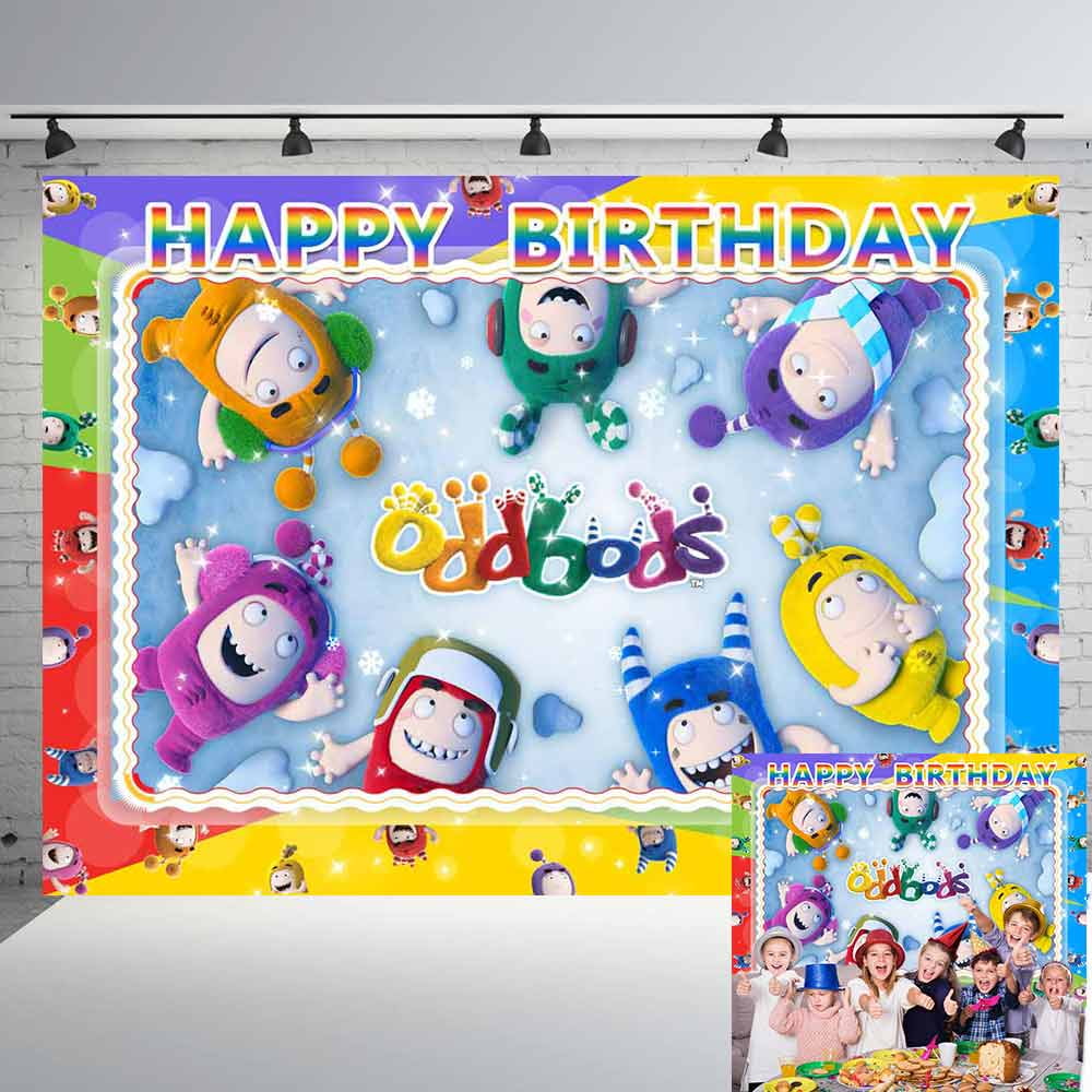 Oddbods Backdrop Banner Party Supplies Theme Background for Photography ...