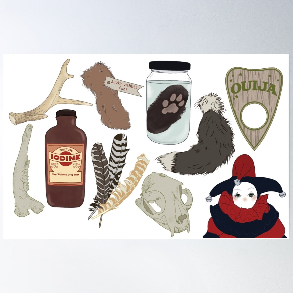 Oddities And Curiosities Poster Wall Art, Modern Wall Decor For Living ...