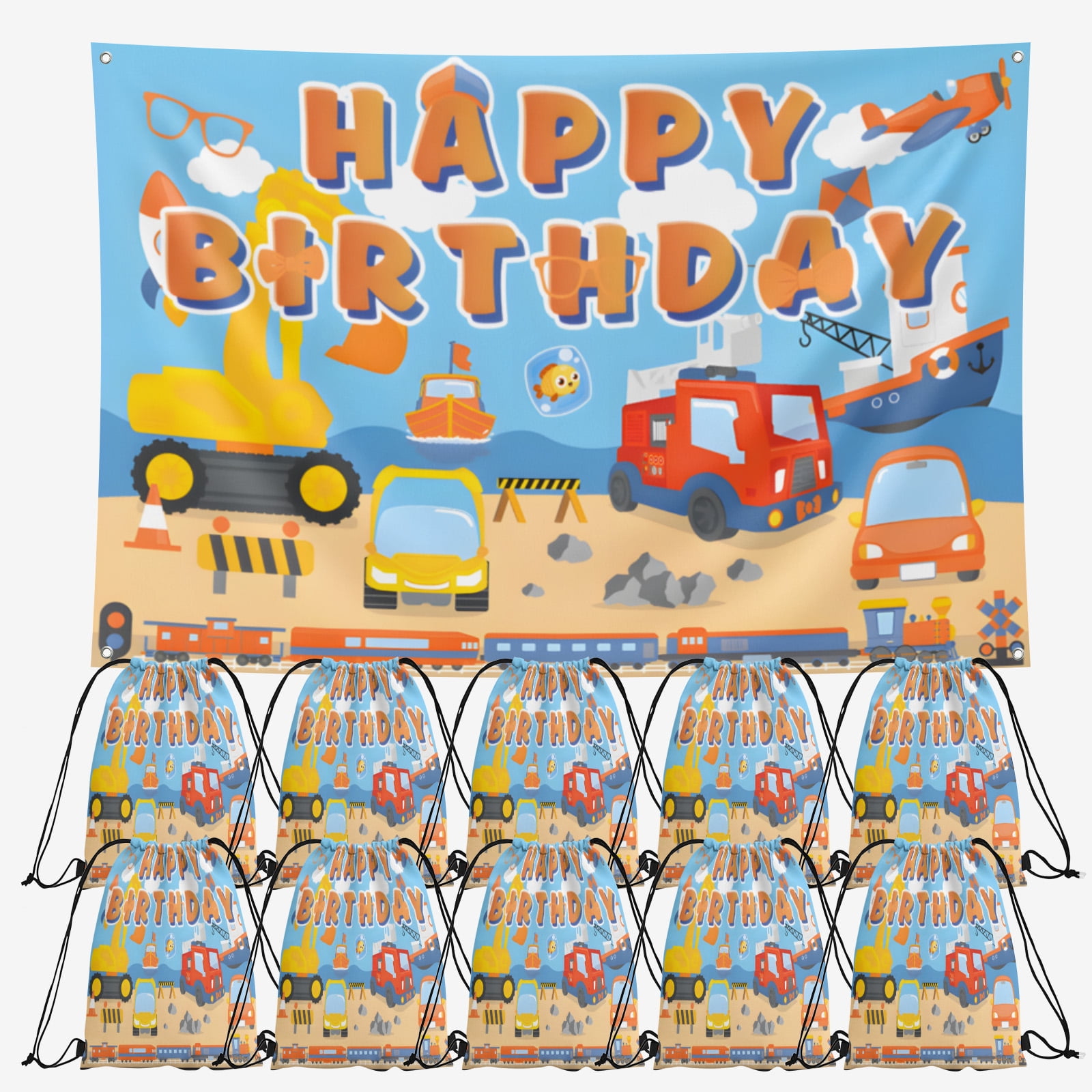 OdeJous Happy Birthday Party Supplies,10 Pieces Cartoon Candy ...
