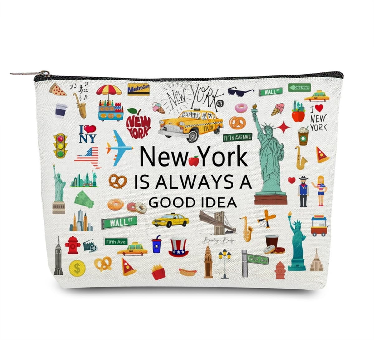 Odebyata New York Traveler Cosemetic Bag, New york Tourist Gifts Makeup ...