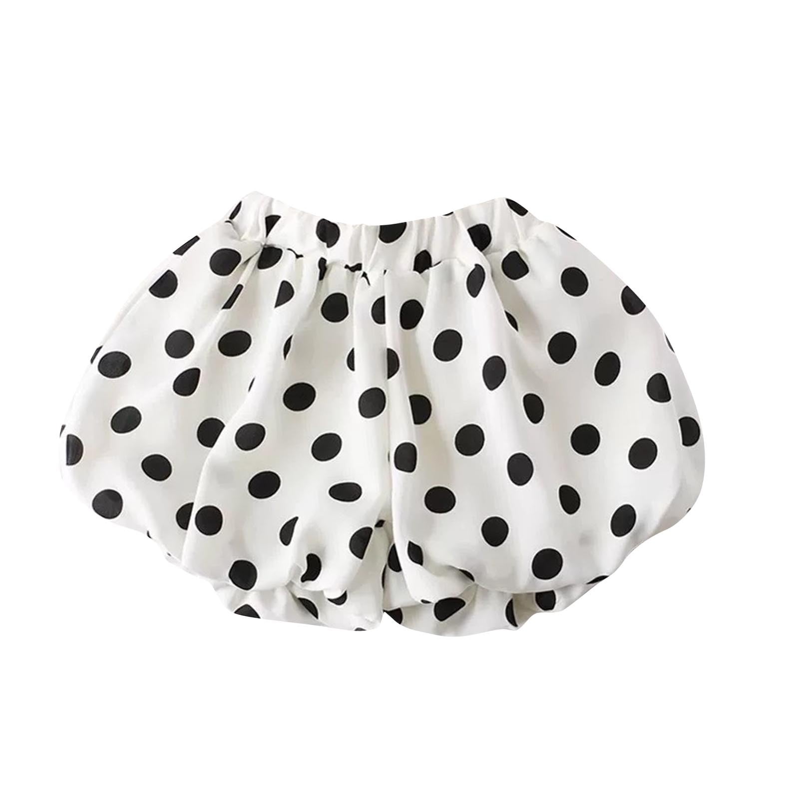 Odeerbi 1-9 Years Toddler Girls Bubble Shorts Summer Dots Print Ruffle ...
