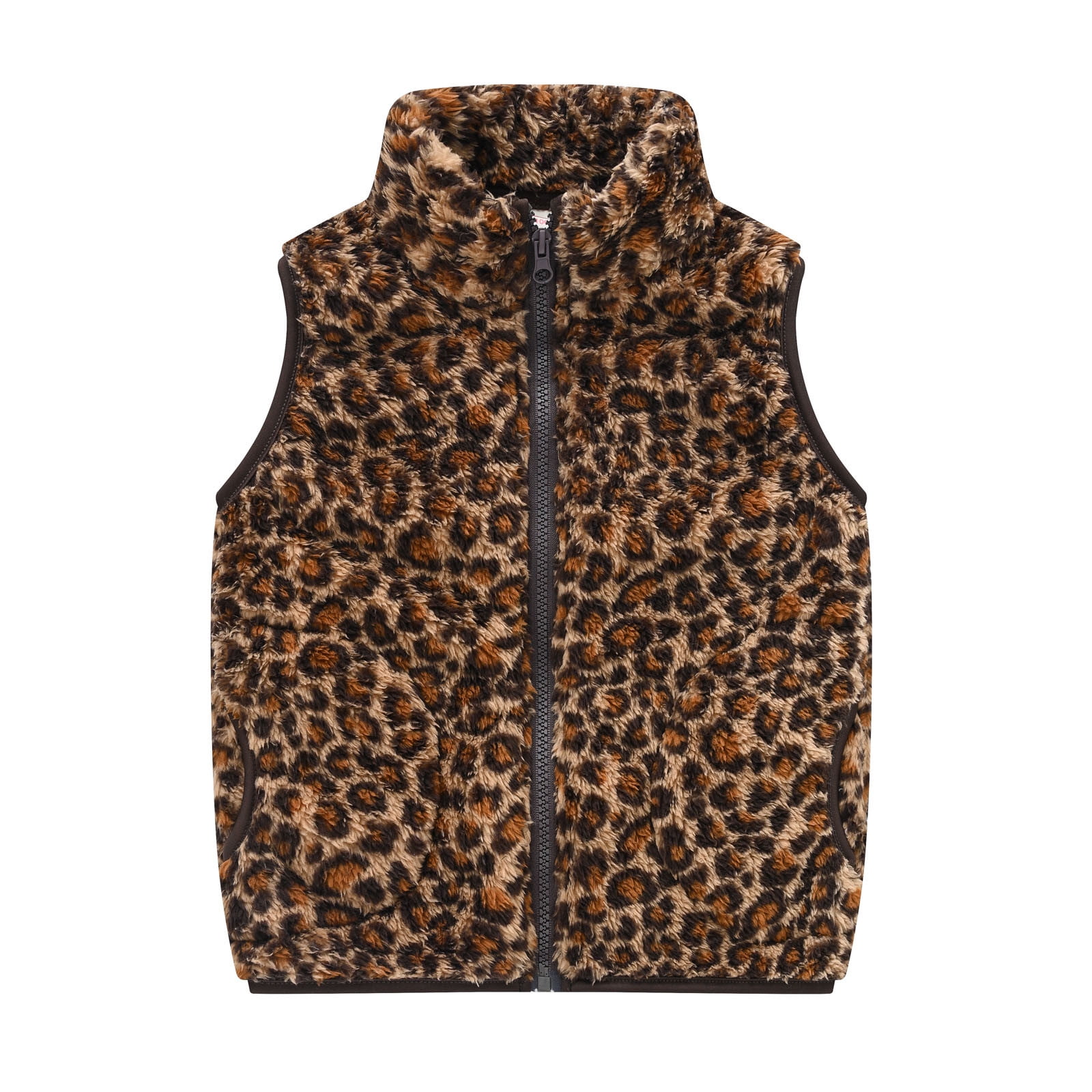 Odeerbi 18M-7Y Toddler Boys Girls Leopard Fleece Vest Leopard Print ...