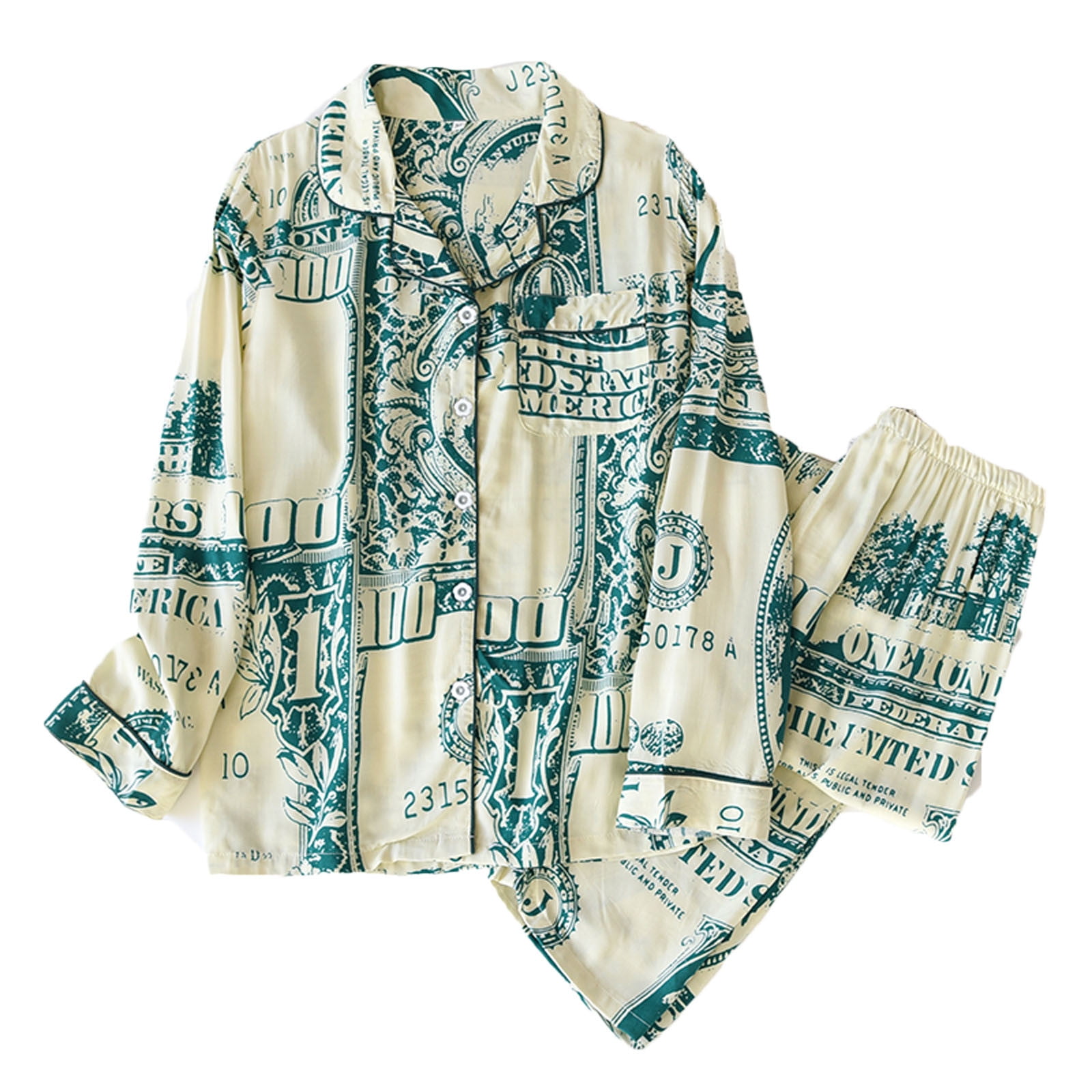 Odeerbi 2024 Women Pajama Sets 2 Pieces Sleepwear Sets Cotton Pyjama ...