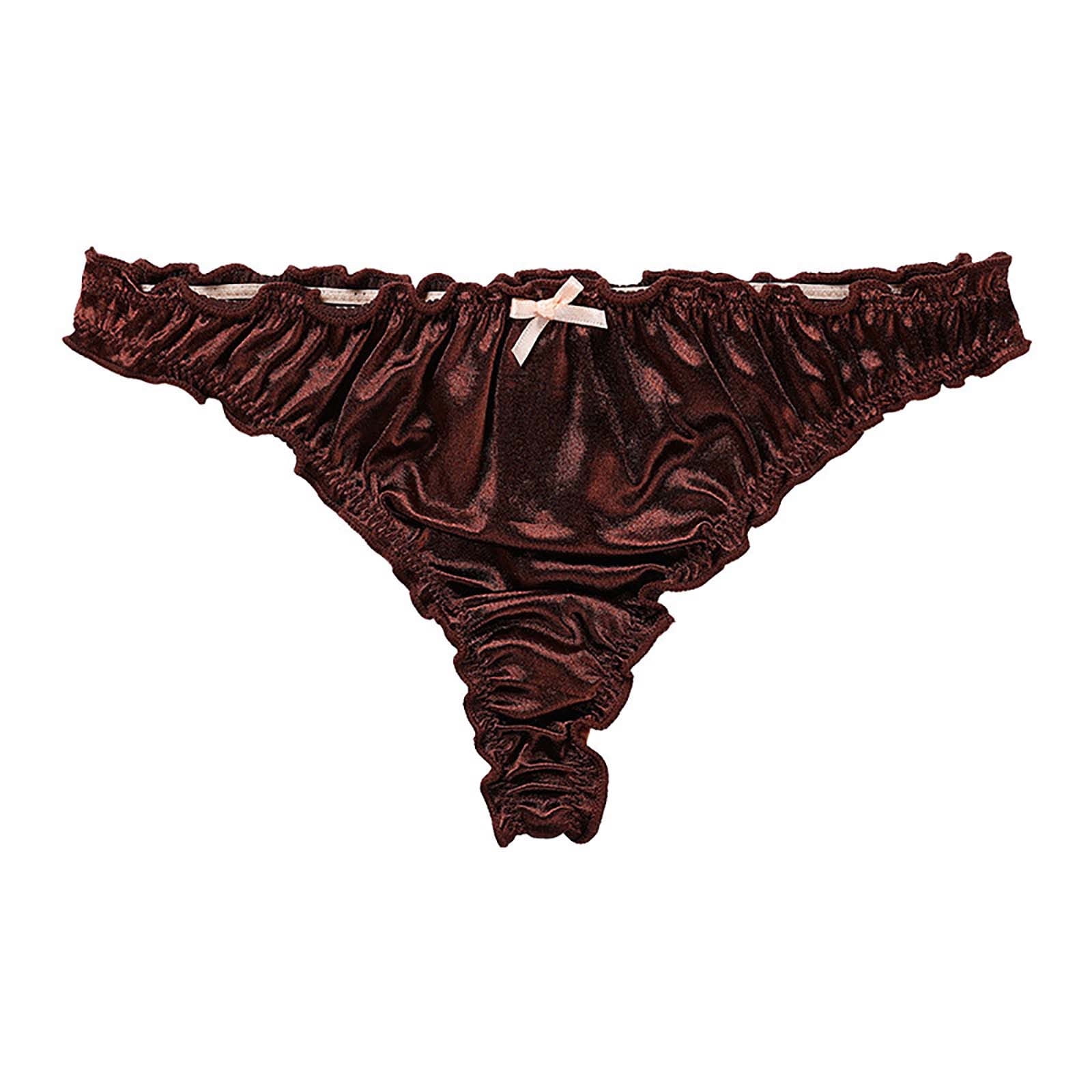 Odeerbi 2025 T-Back Panties Seamless Panty Women's Satin Panties Mid ...
