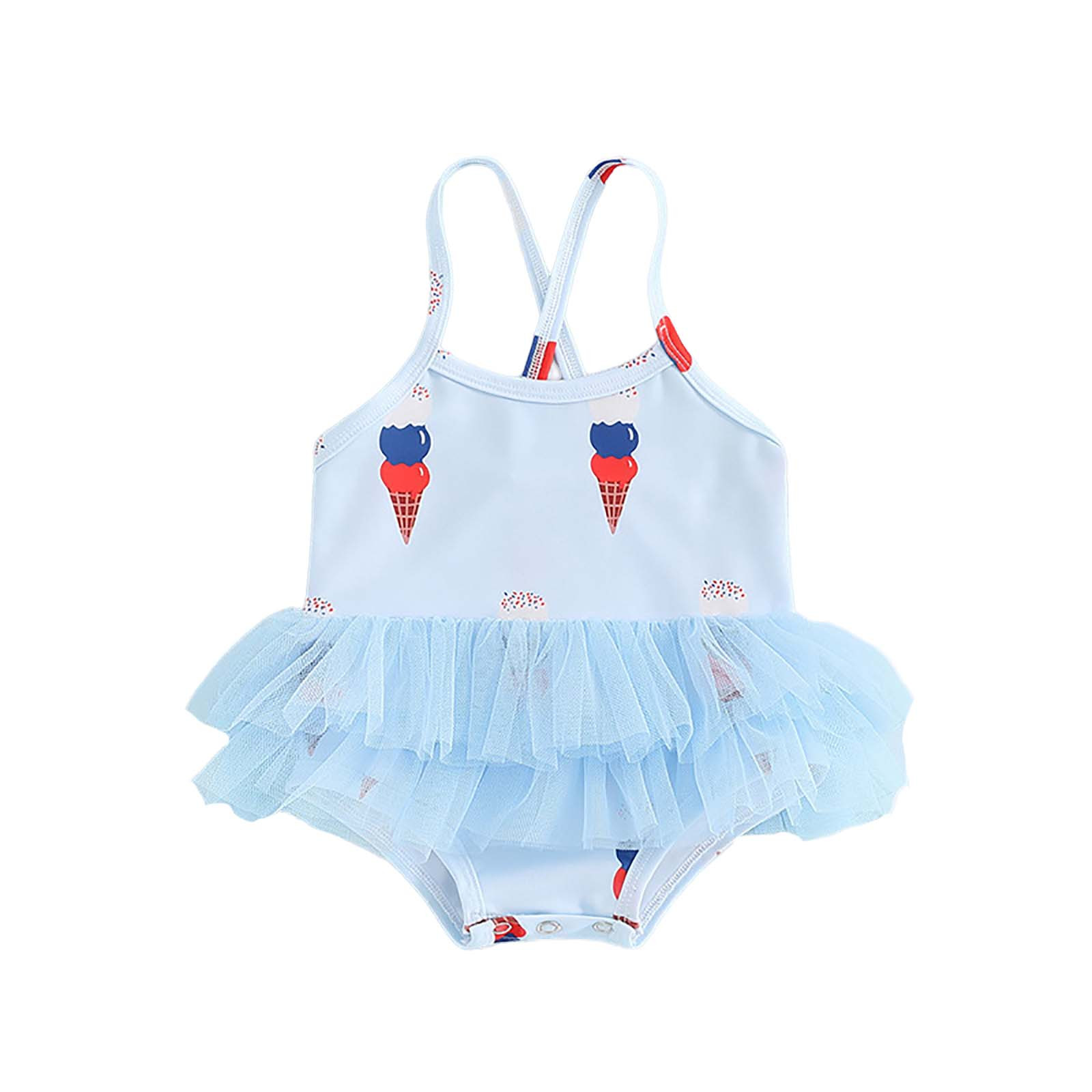 Odeerbi 3M-2Y Toddler Girls One Piece Swimsuit Summer Beach Tulle Swim ...
