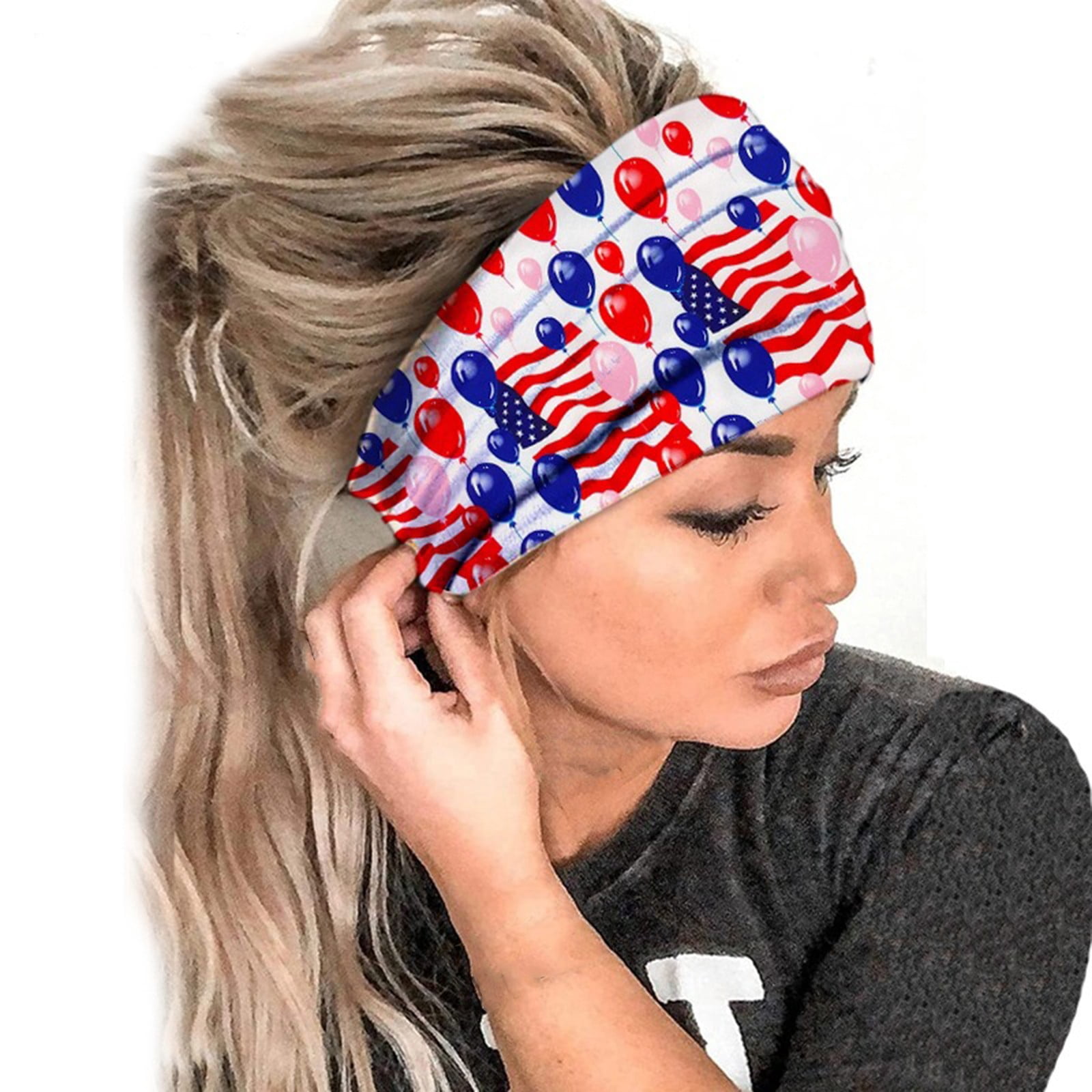 Odeerbi 4th of July Patriotic Headband for Women Fashion Independence ...