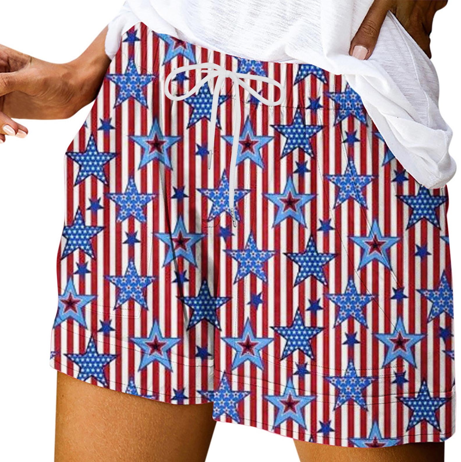 Odeerbi 4th of July Patriotic Shorts for Women 2025 Casual Printed ...