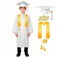 Odeerbi 5-17 Years Kids Teen Boys Girls Graduation Gown Set Solid Color ...