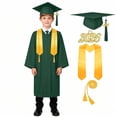 Odeerbi 5-17 Years Kids Teen Boys Girls Graduation Gown Set Solid Color ...