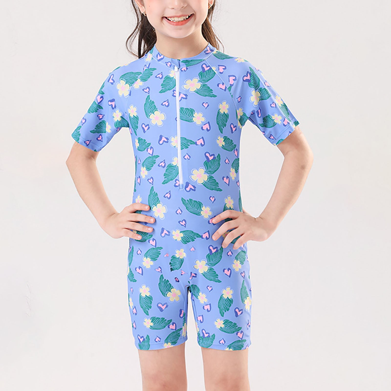 Odeerbi 6-12 Years Kids Girls One Piece Athletic Training Swimsuit ...