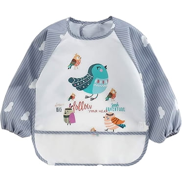 HaimoBurg 5 Pack Long Sleeve Baby Bibs, Waterproof Sleeved Bib, Toddler ...