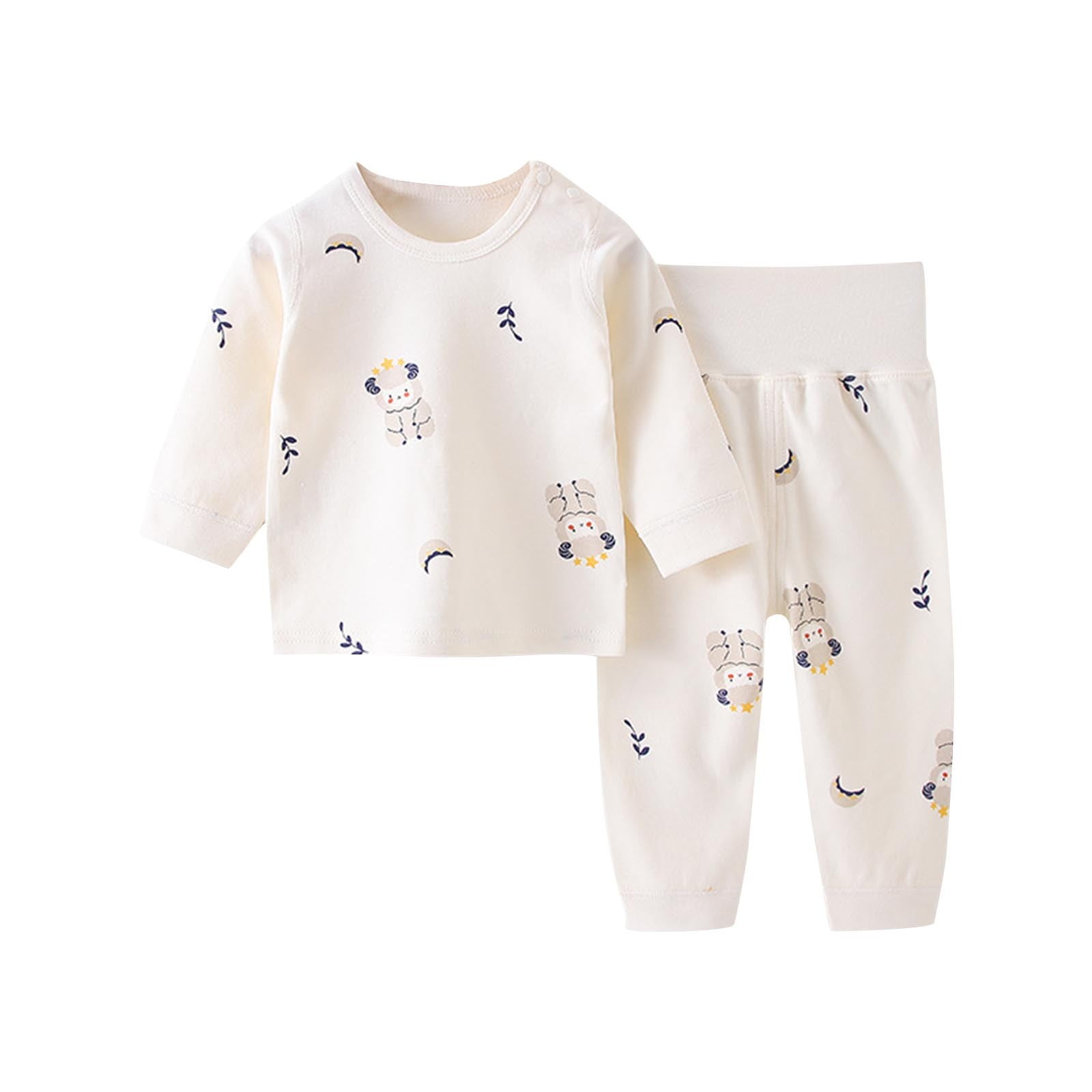 Odeerbi Baby Boys Girls Long Johns Cartoon Print Thermal Underwear Set ...