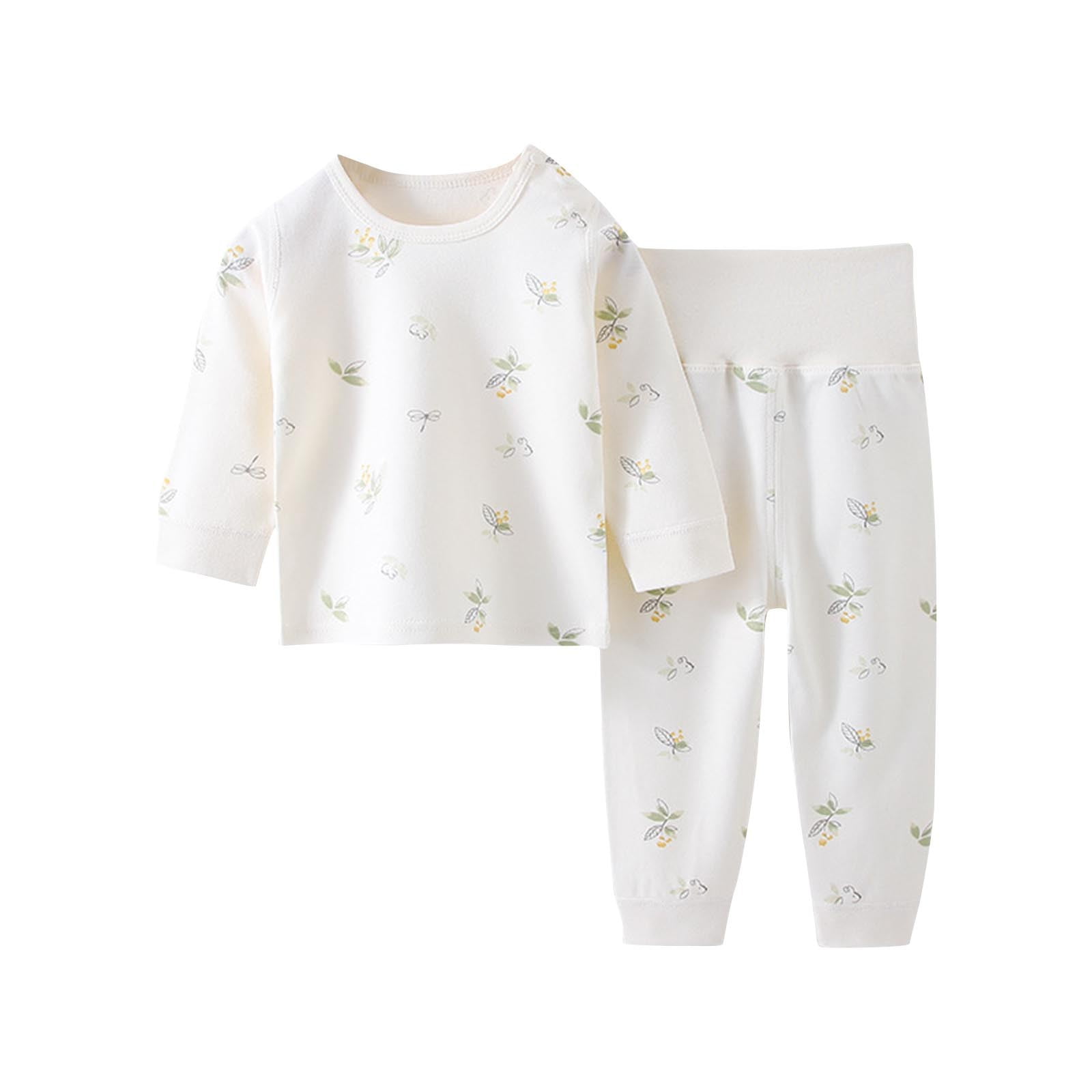 Odeerbi Baby Boys Girls Long Johns Cartoon Print Thermal Underwear Set ...