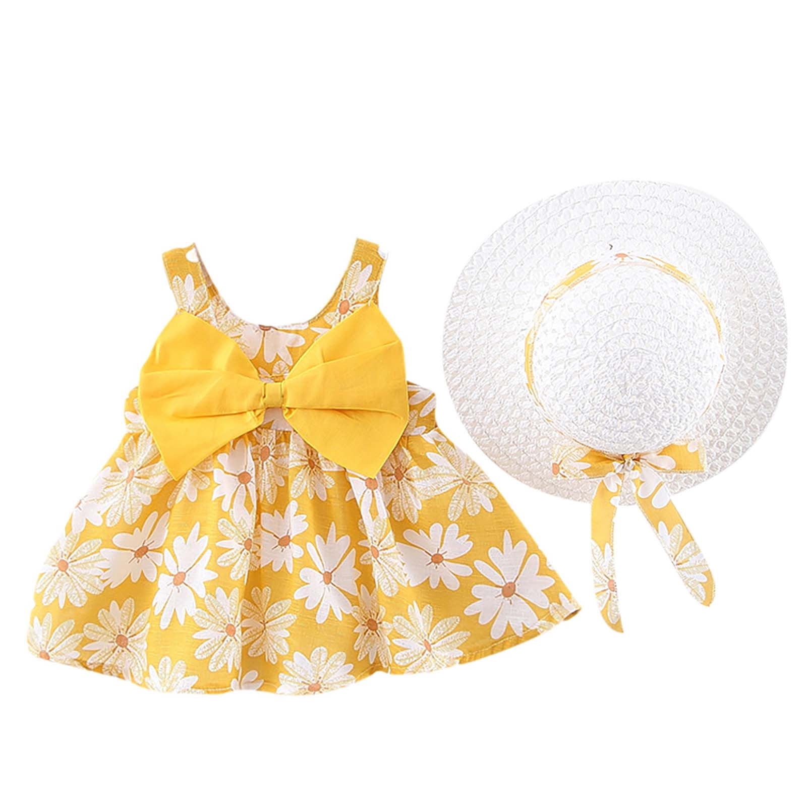 Odeerbi Baby Girl Clothes Girls Dresses Toddler Kids Summer Bow Print ...