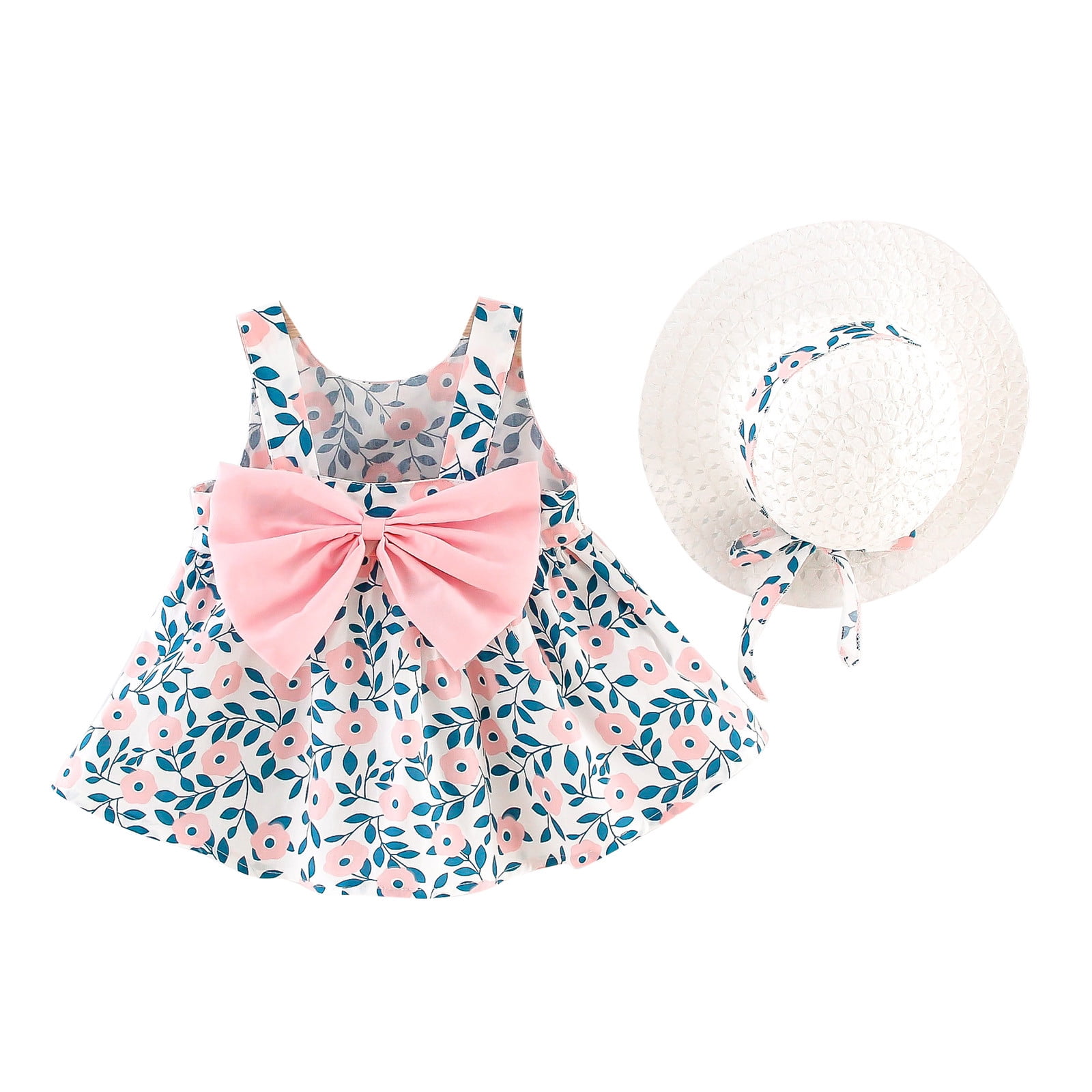 Odeerbi Baby Girl Clothes Girls Dresses Toddler Kids Suspenders Floral ...