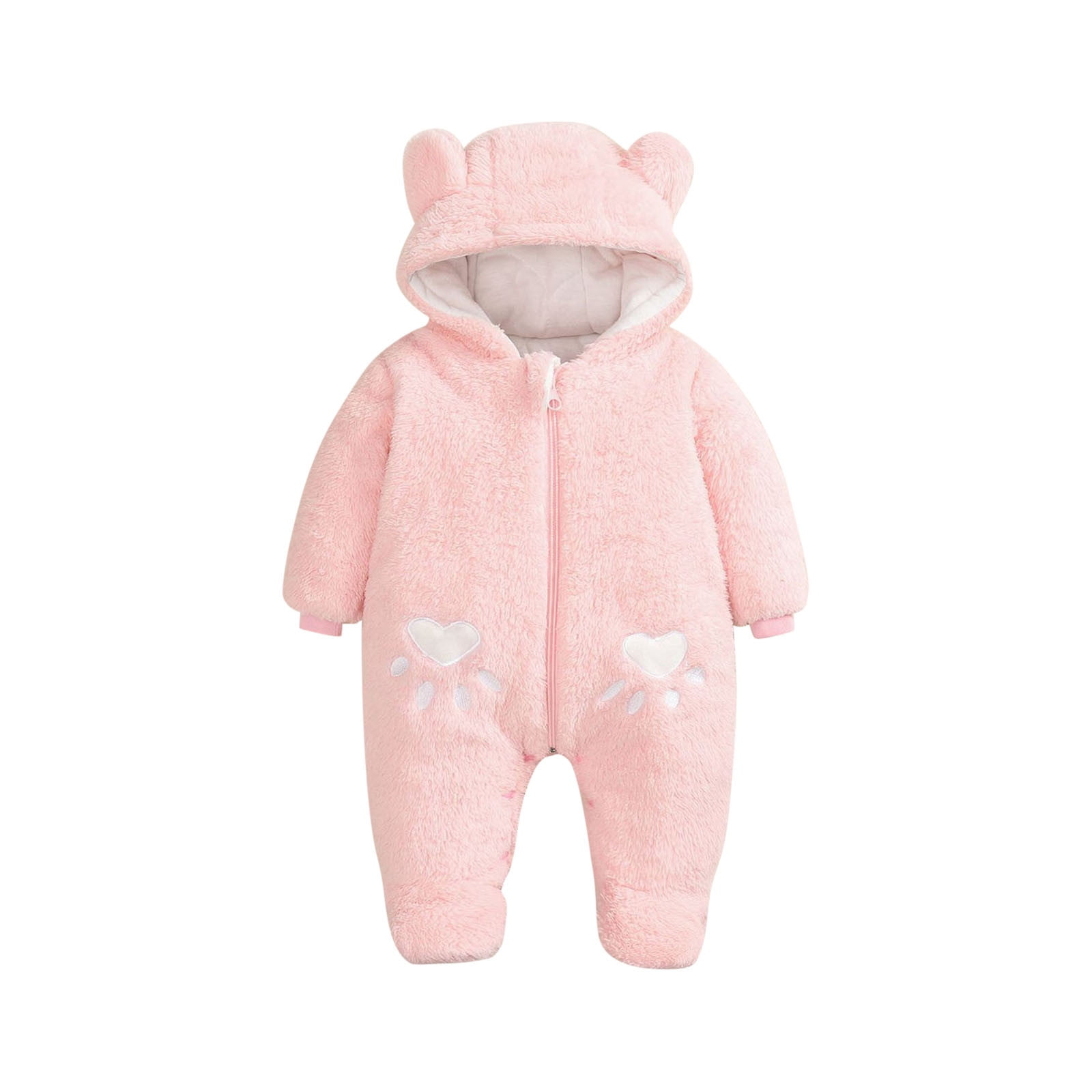 Odeerbi Baby Girls Boys Clothes Baby Rompers Toddler Color Plush Cute Bear Ears Winter Thick ...
