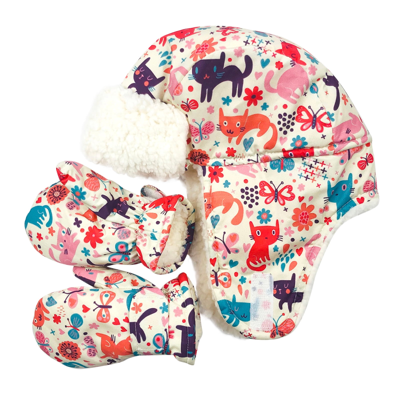 Odeerbi Baby Hats Boys Girls Hats Winter Print Waterproof Warmth Velvet ...