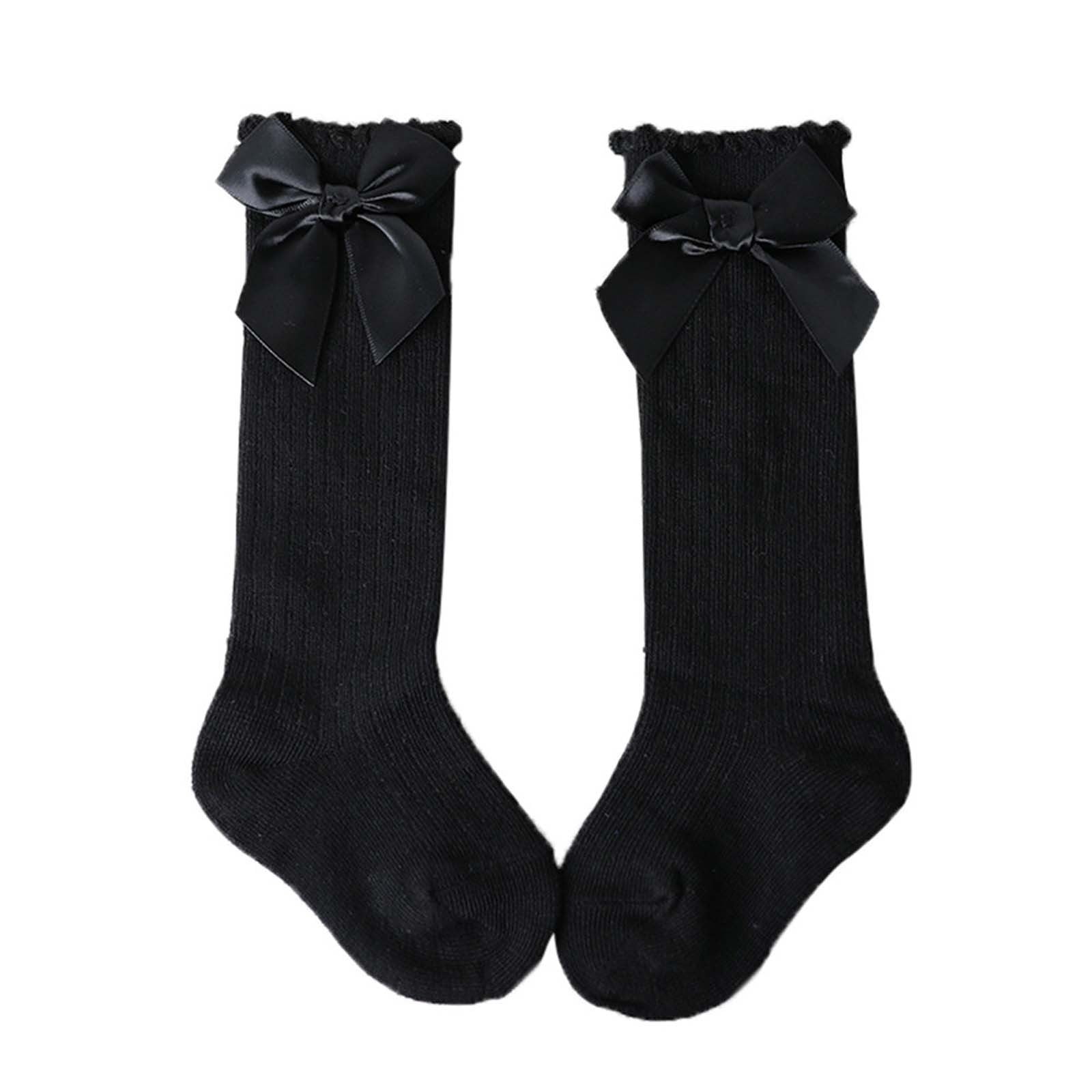 Odeerbi Baby Toddler Socks Kids Girls Cute Big Bow Knee High Socks Long ...