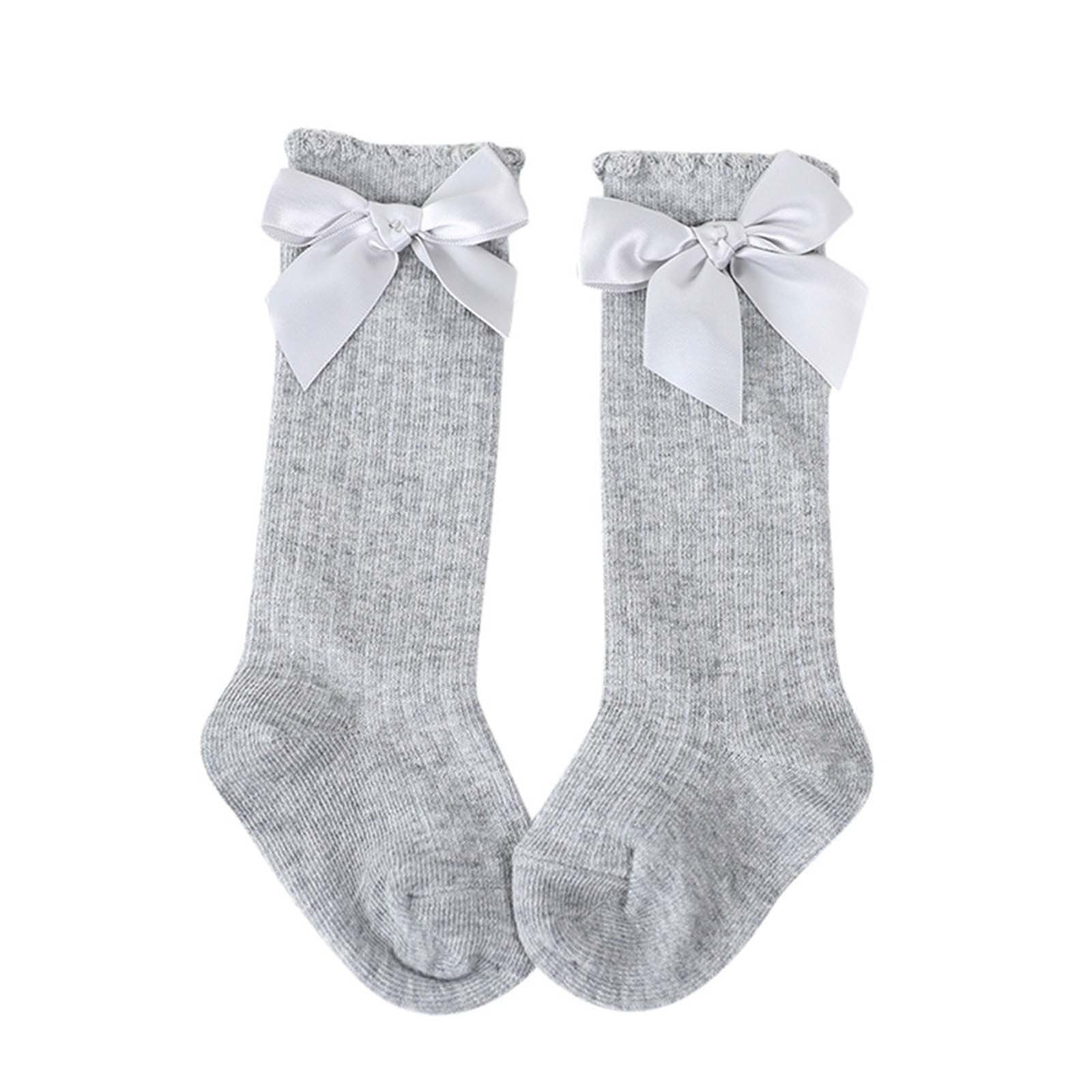 Odeerbi Baby Toddler Socks Kids Girls Cute Big Bow Knee High Socks Long ...