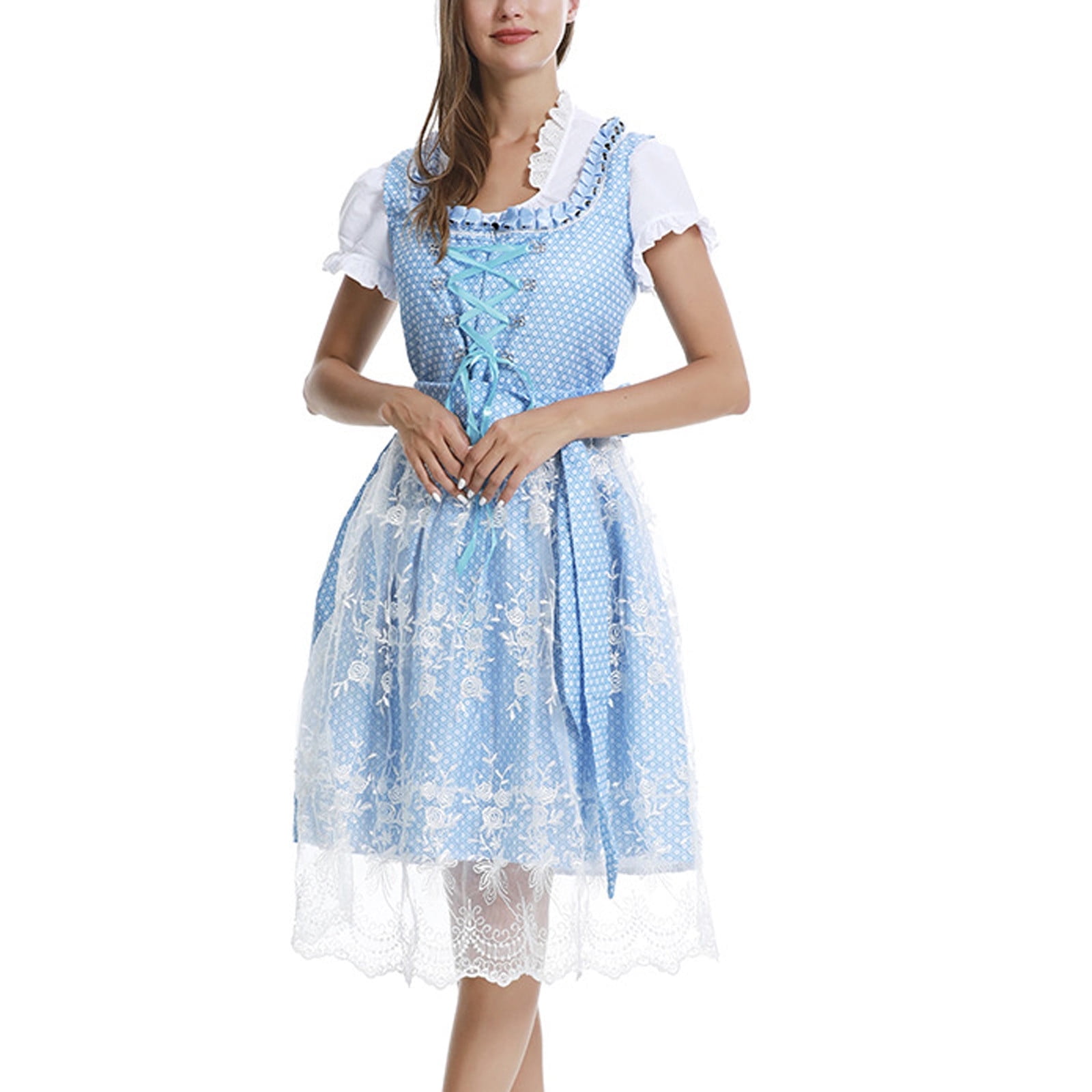 Odeerbi Bavarian Oktoberfest Dirndl Dress for Women 2024 Maid Outfit ...