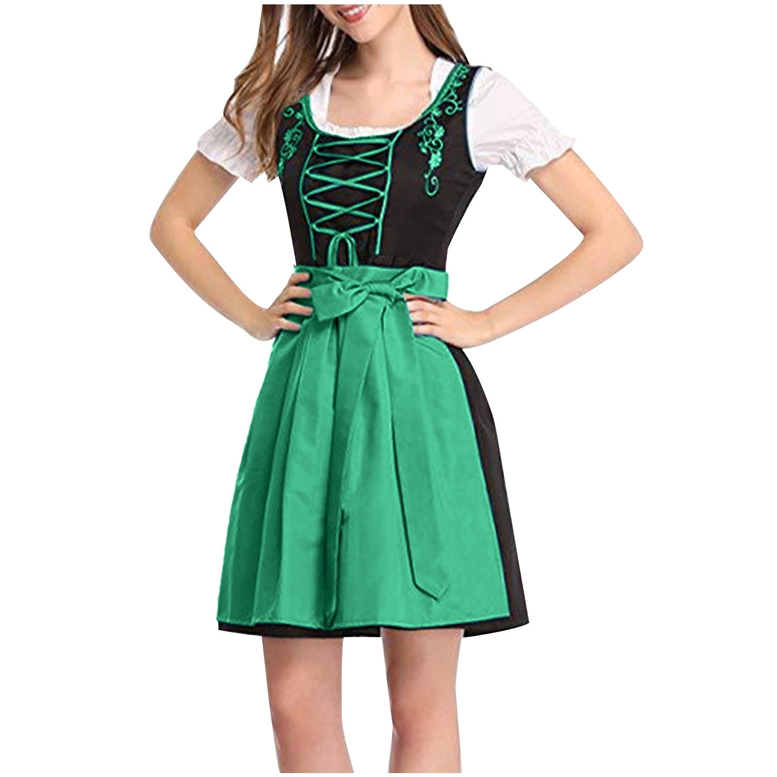 Odeerbi Bavarian Oktoberfest Dirndl Dress for Women Elegant Maxi Dress ...
