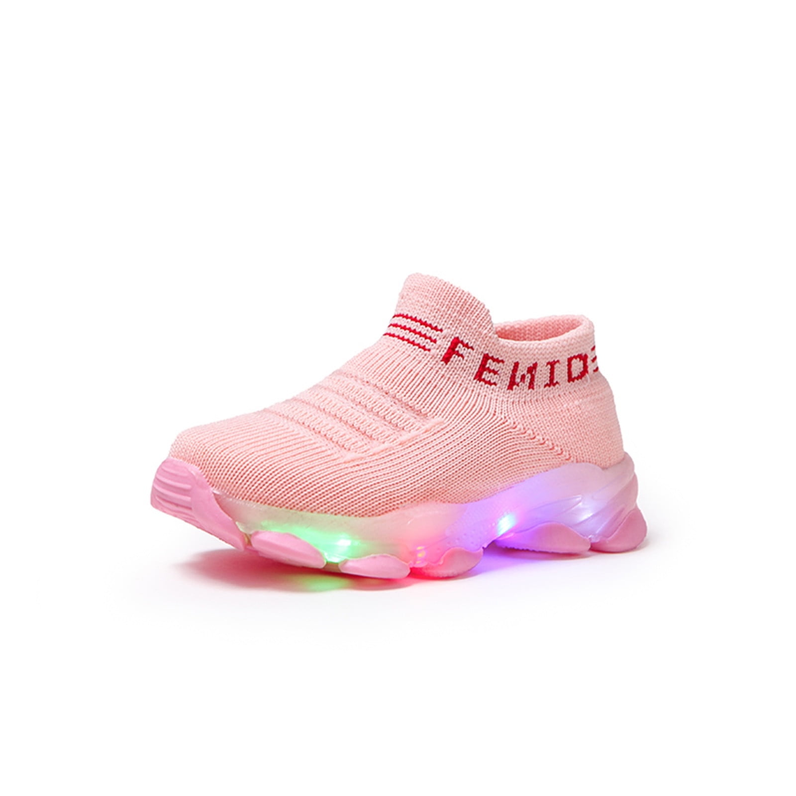 Odeerbi Children Baby Girls Boys Letter Mesh Led Luminous Socks Sport ...