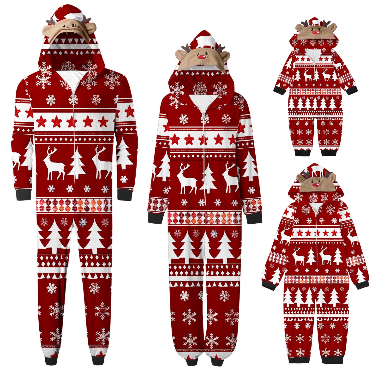 Odeerbi Christmas Onesie Pajamas for Family Holiday Sleep Jumpsuit Long ...