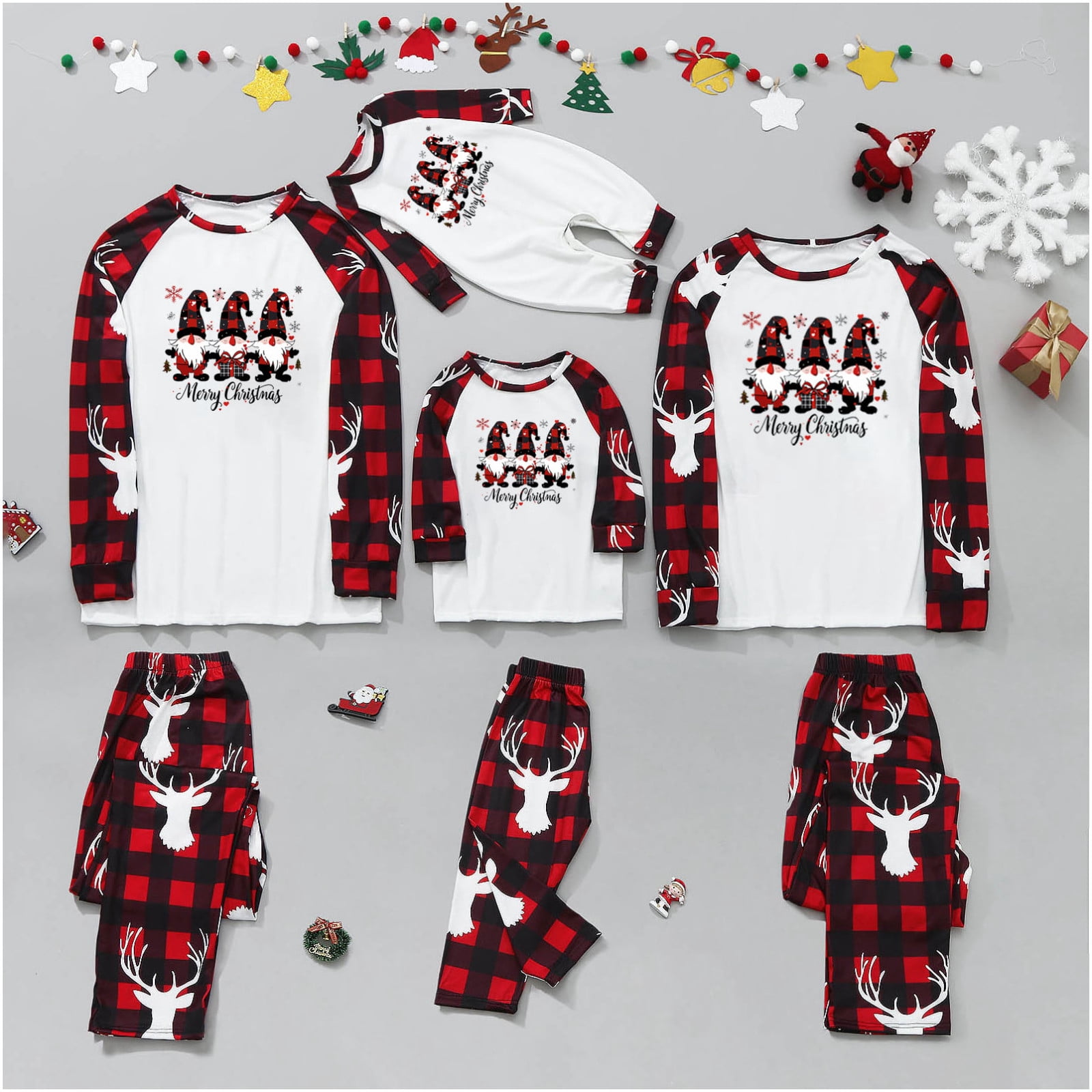 Odeerbi Christmas Pajamas for Family Holiday Long Sleeve Family ...