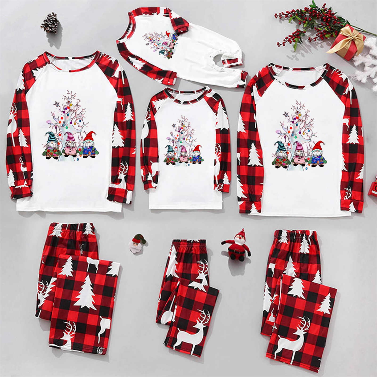 Odeerbi Christmas Pajamas for Family Holiday Long Sleeve Family ...