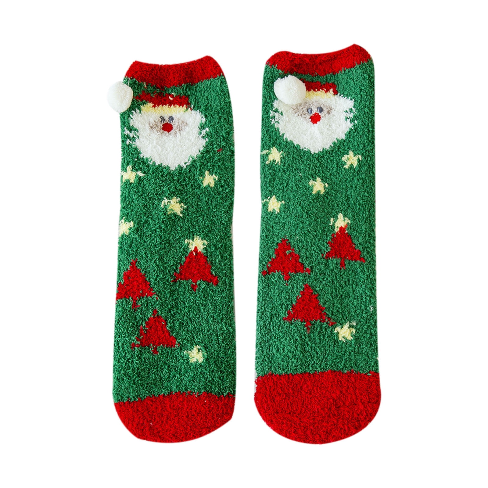 Odeerbi Christmas Socks Woman's Girls Christmas Cute Coloer Stripe ...