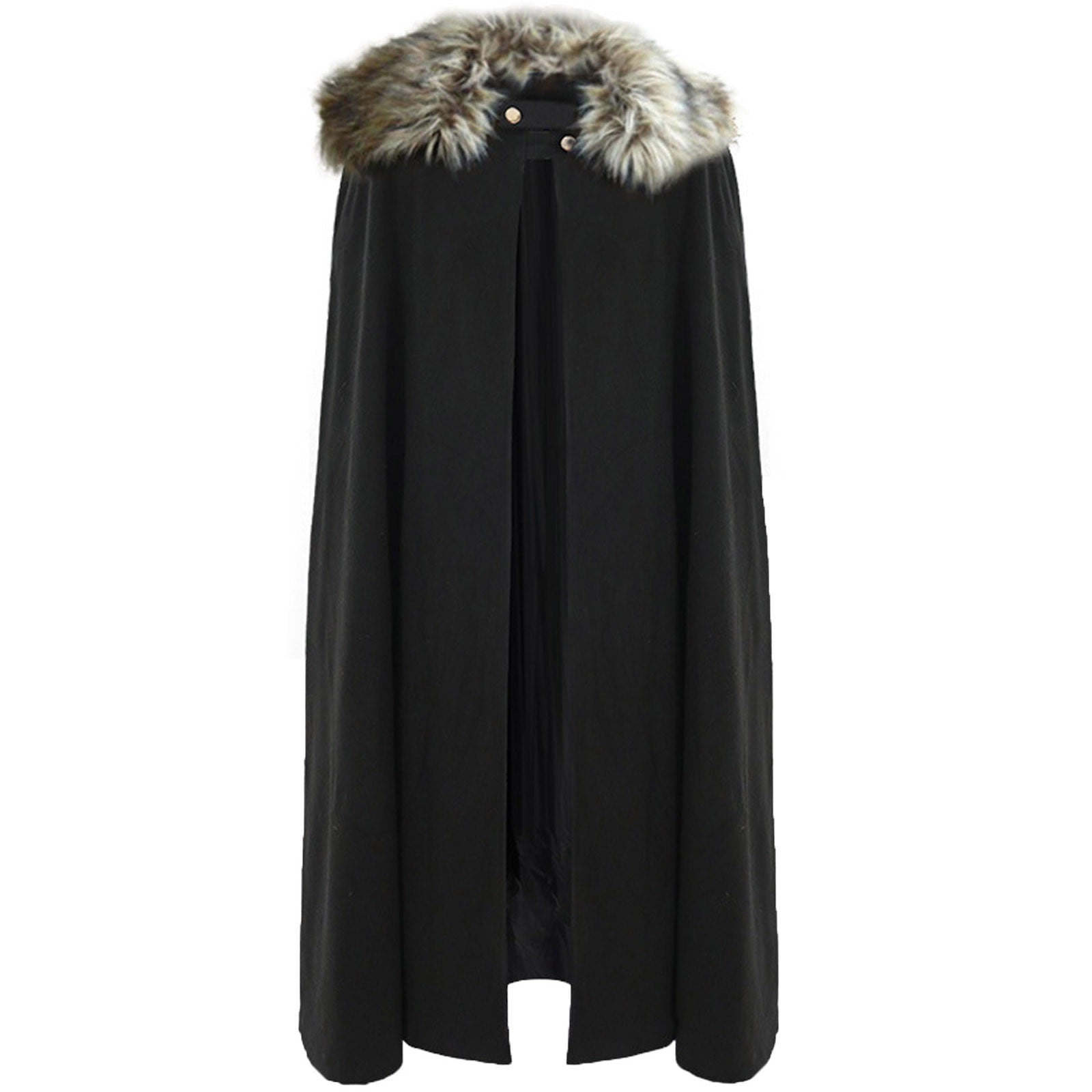 Odeerbi Cloak With Hood Men Cosplay Solid Retro Steampunk Cape Woolen ...