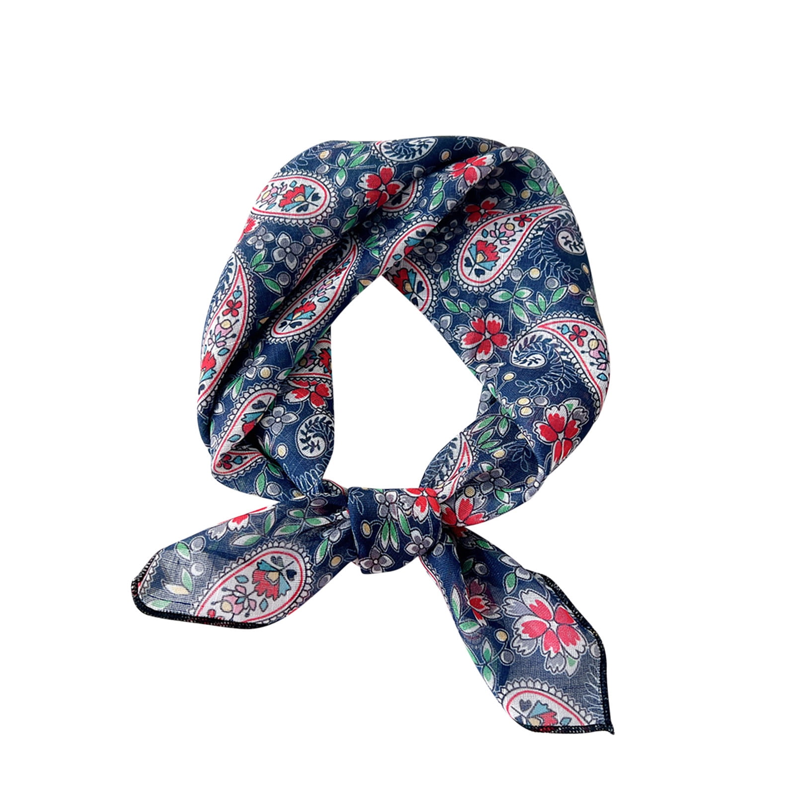 Odeerbi Cotton Linen Square Neckerchief for Women Floral Soft Neck ...