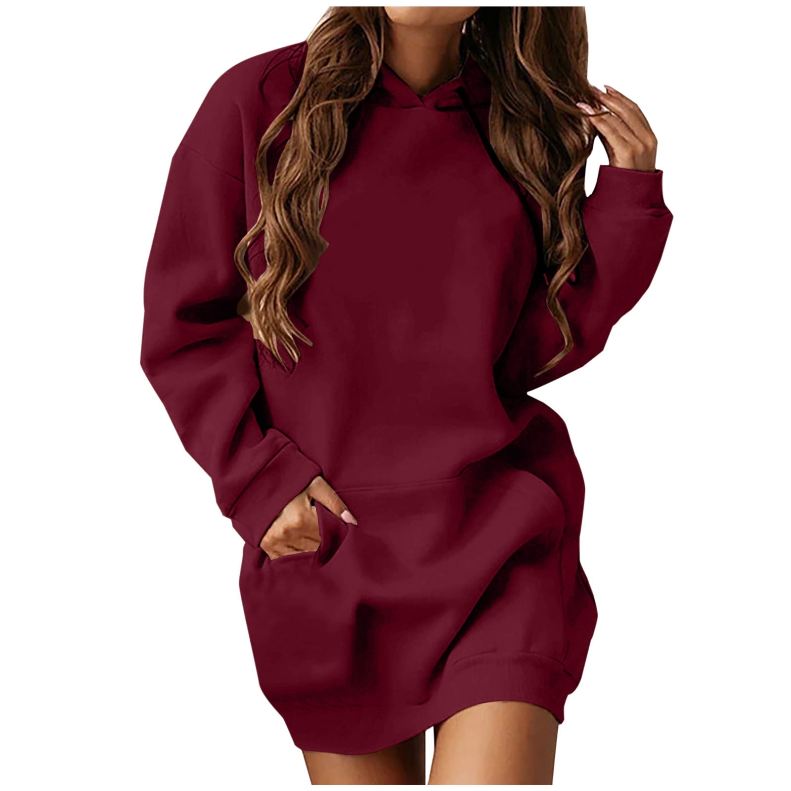 Odeerbi Dresses For Women Long Sleeve Dress 2025 Casual Pocket Pullover ...
