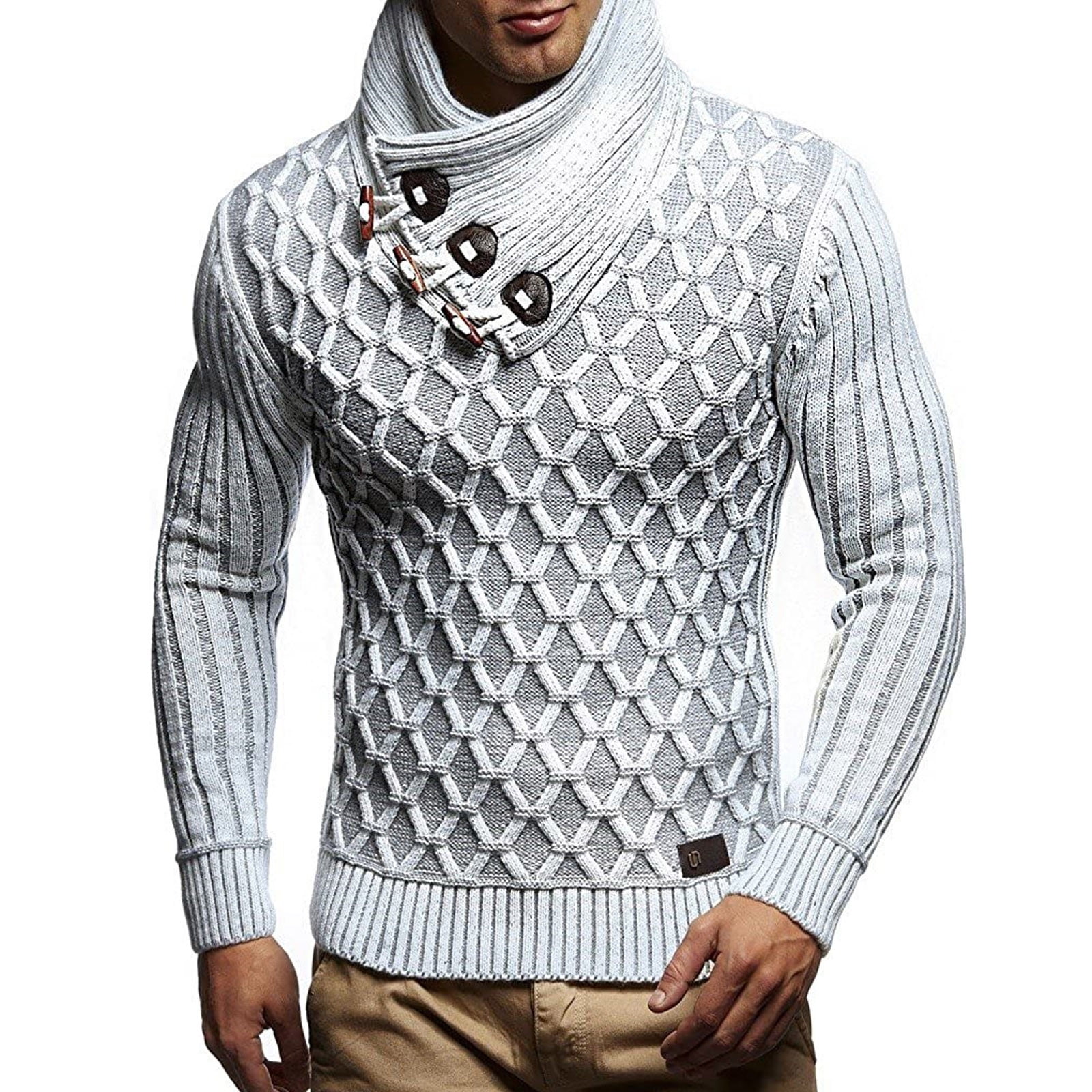 Customer reviews for Odeerbi Fall Winter Knit Turtleneck Sweater For Men Solid Color Cowl Neck ...