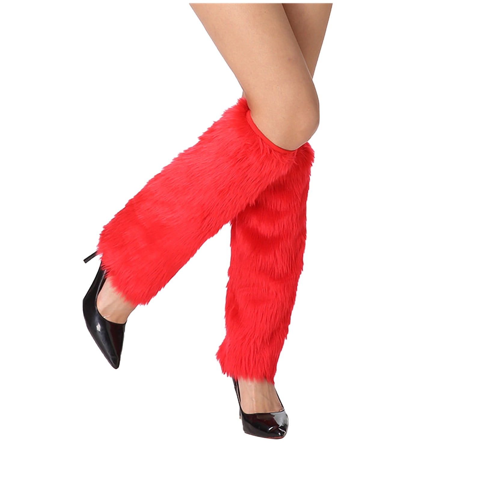 Odeerbi Furry Leg Warmers for Women 2025 Fashion Christmas Fuzzy Leg ...
