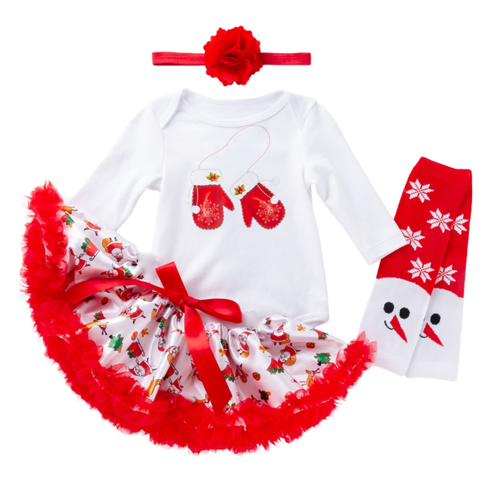 Odeerbi Girls Christmas Dress Set Toddler Girls Clothes Tutu Dress Santa Claus Characters ...