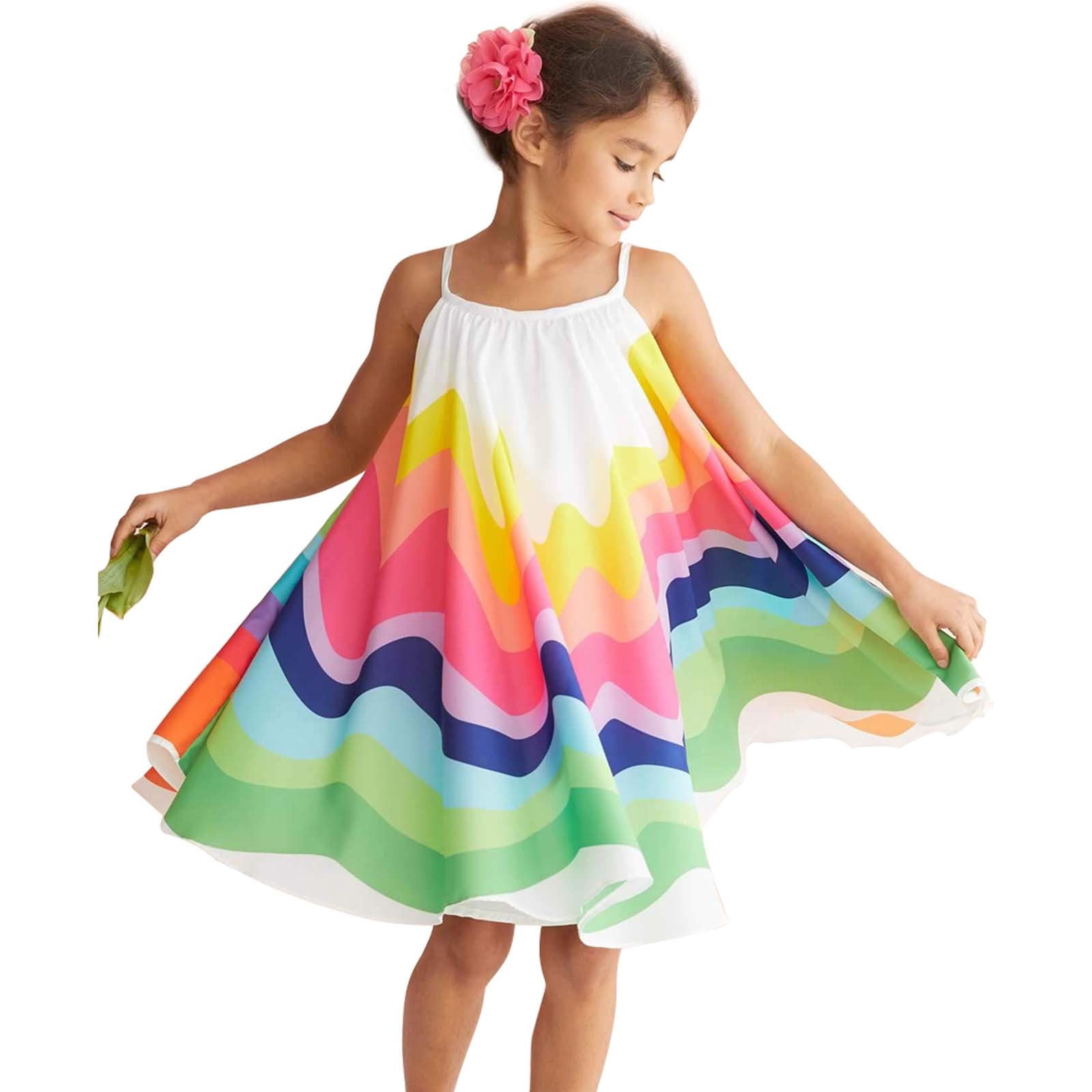 Odeerbi Girls Dress Baby Girls Clothes Toddler Kids Summer Sleeveless ...