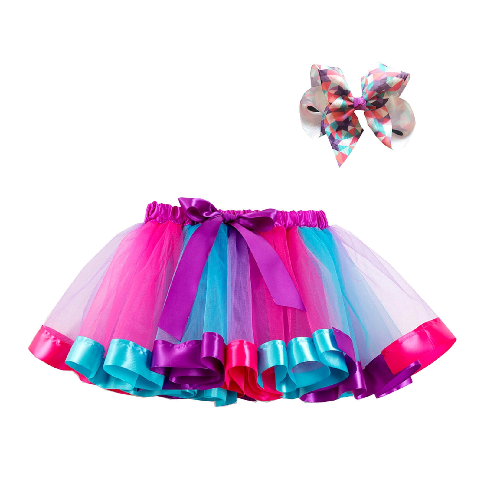 Odeerbi Girls Tutu Skirt Toddler Baby Cute Rainbow Net Yarn Princess ...