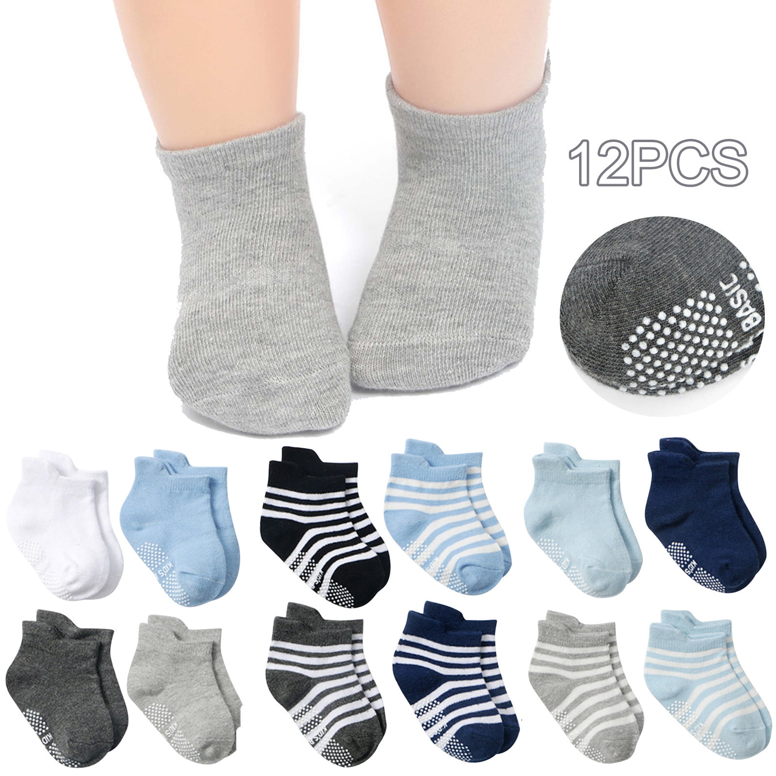 Odeerbi Infant Socks Toddler Girls 12 Pairs Cotton Ankle Socks Cute ...