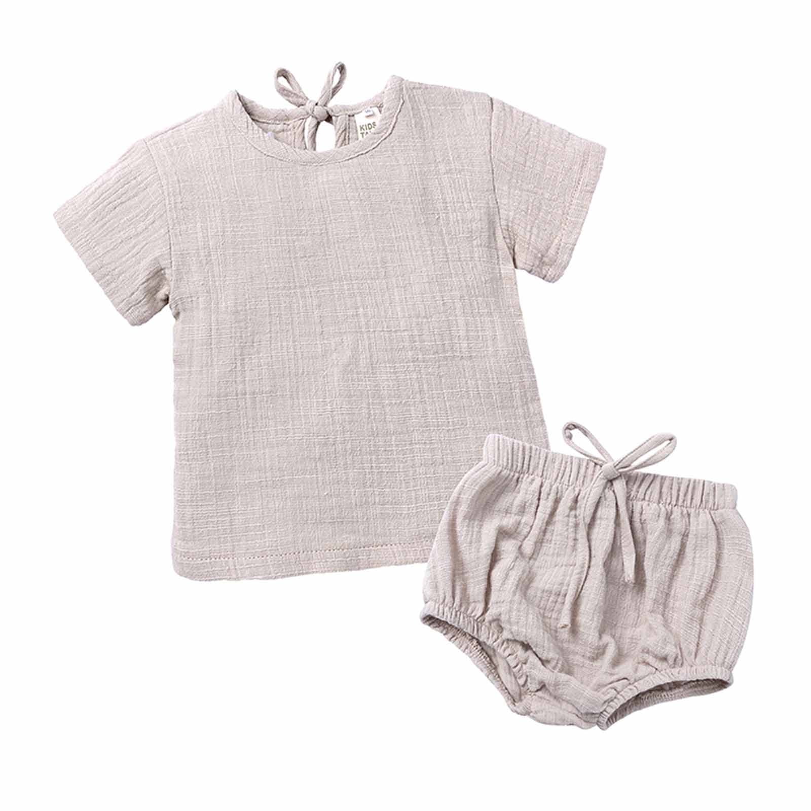 Odeerbi Infant Two-piece Set Toddler Boys Summer Cotton Linen Outfits ...