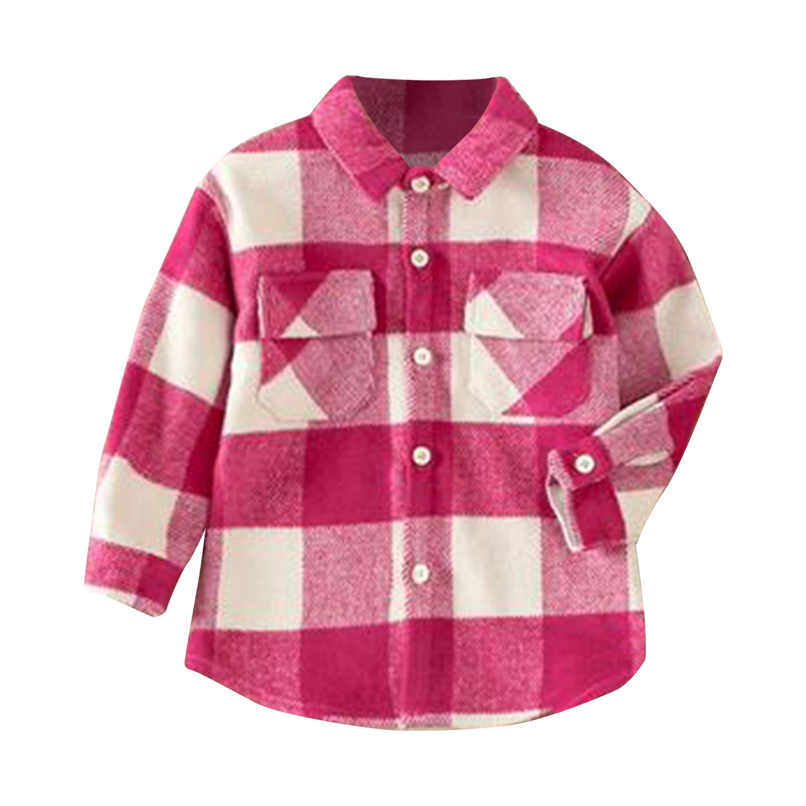 Odeerbi Kids Boys Girls Plaid Shacket Jacket Wool Coat Children's ...