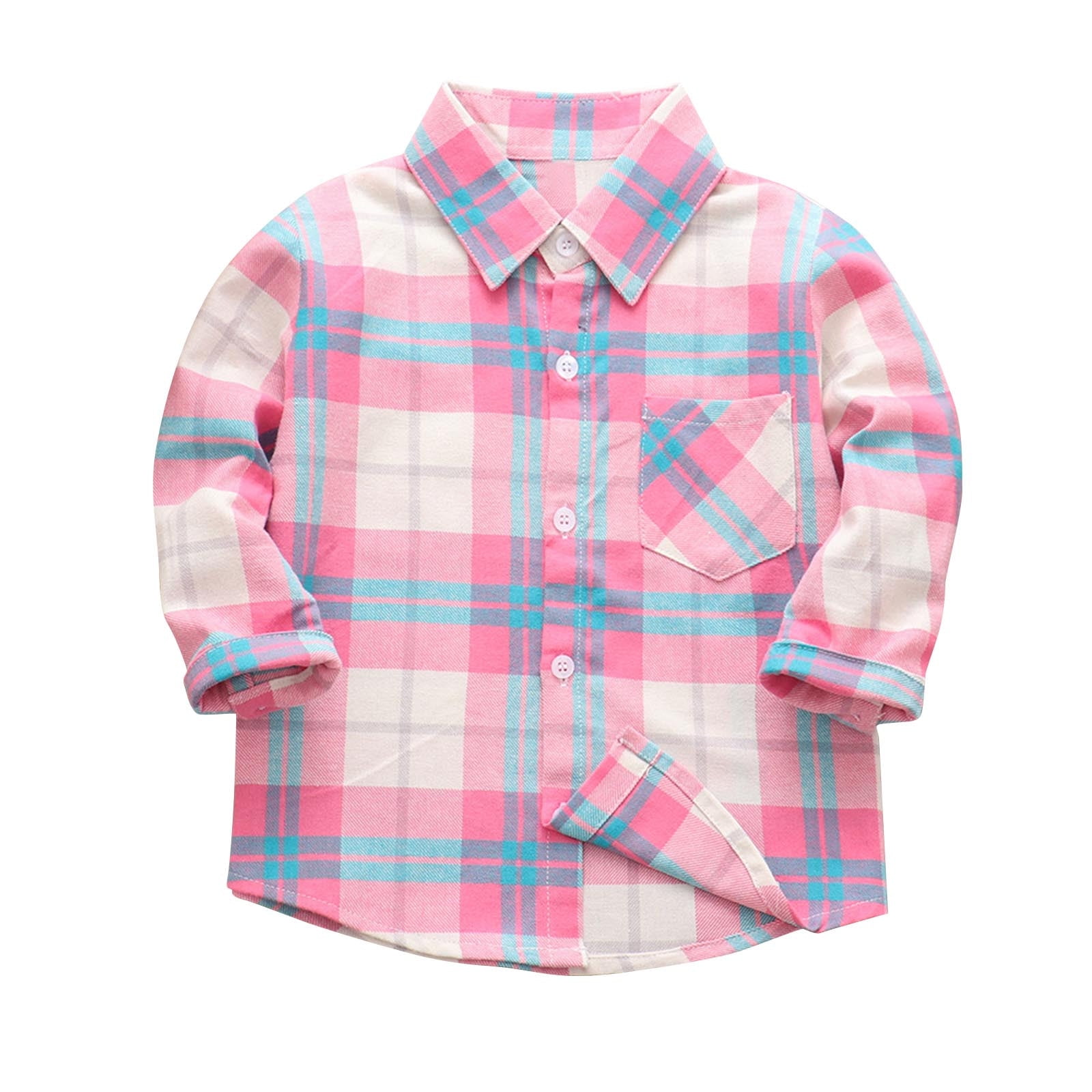 Odeerbi Kids Boys Girls Plaid Shirt Plaid Flannel Shacket Jacket ...