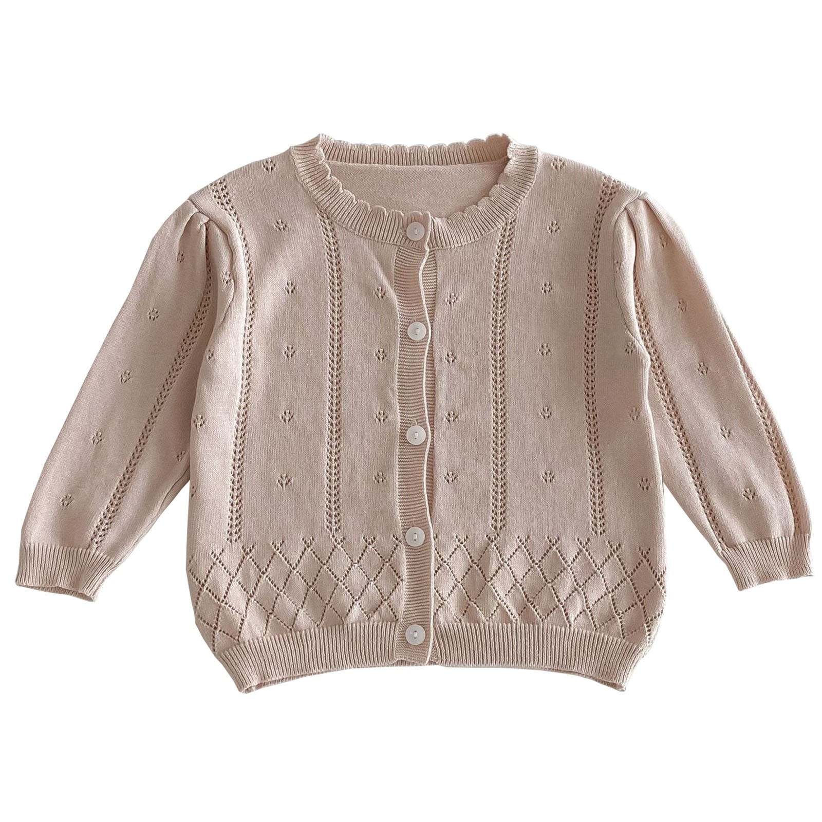 Odeerbi Kids Boys Girls Rib Knit Cardigan Children's Long Sleeve Solid ...