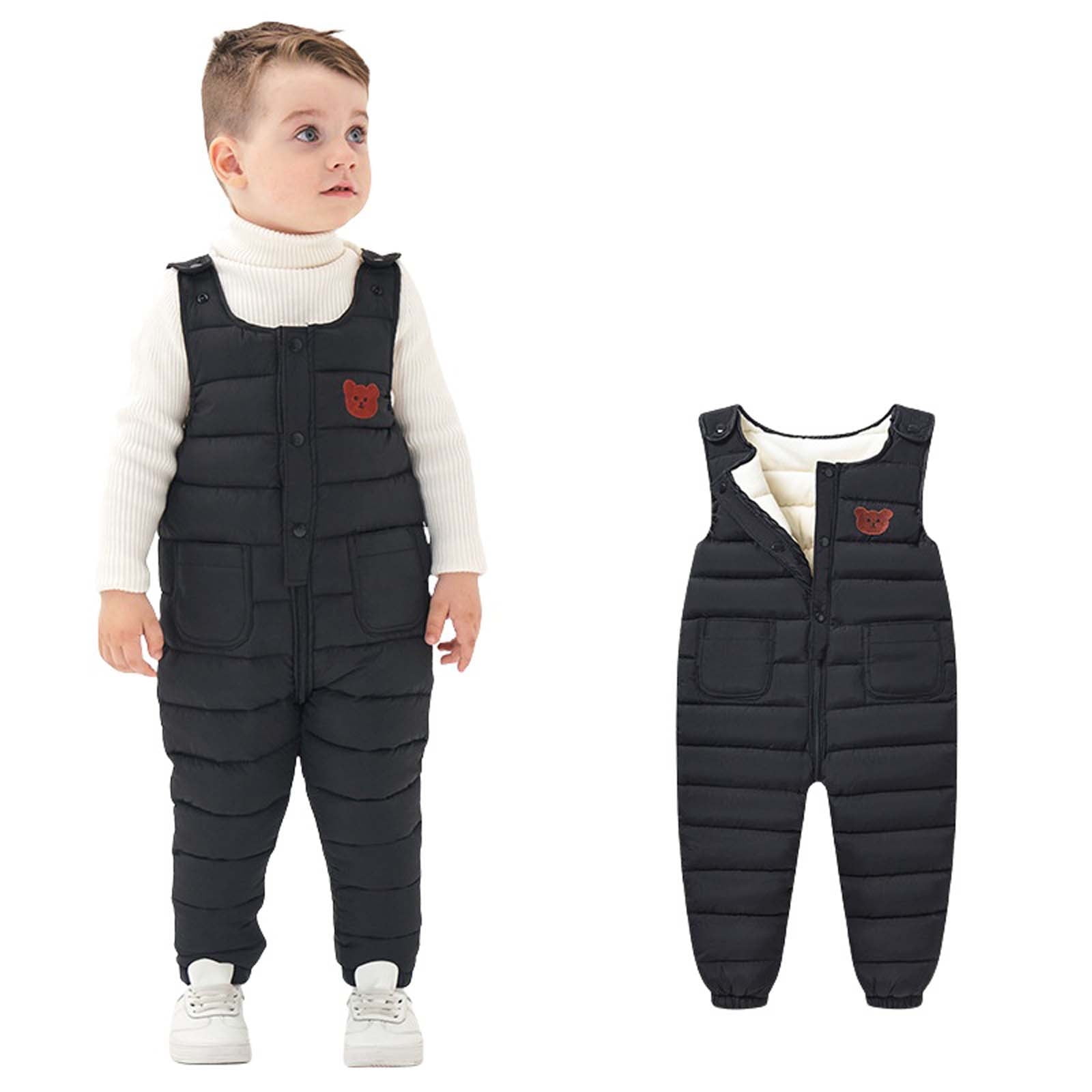 Odeerbi Kids Boys Girls Winter Thermal Fleece Sleeveless Jumpsuit ...